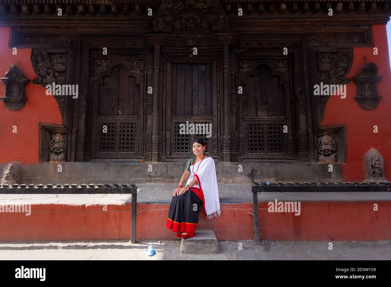 A Beautiful Newari Girl at bangalamukhi temple Nepal Stock Photo - Alamy