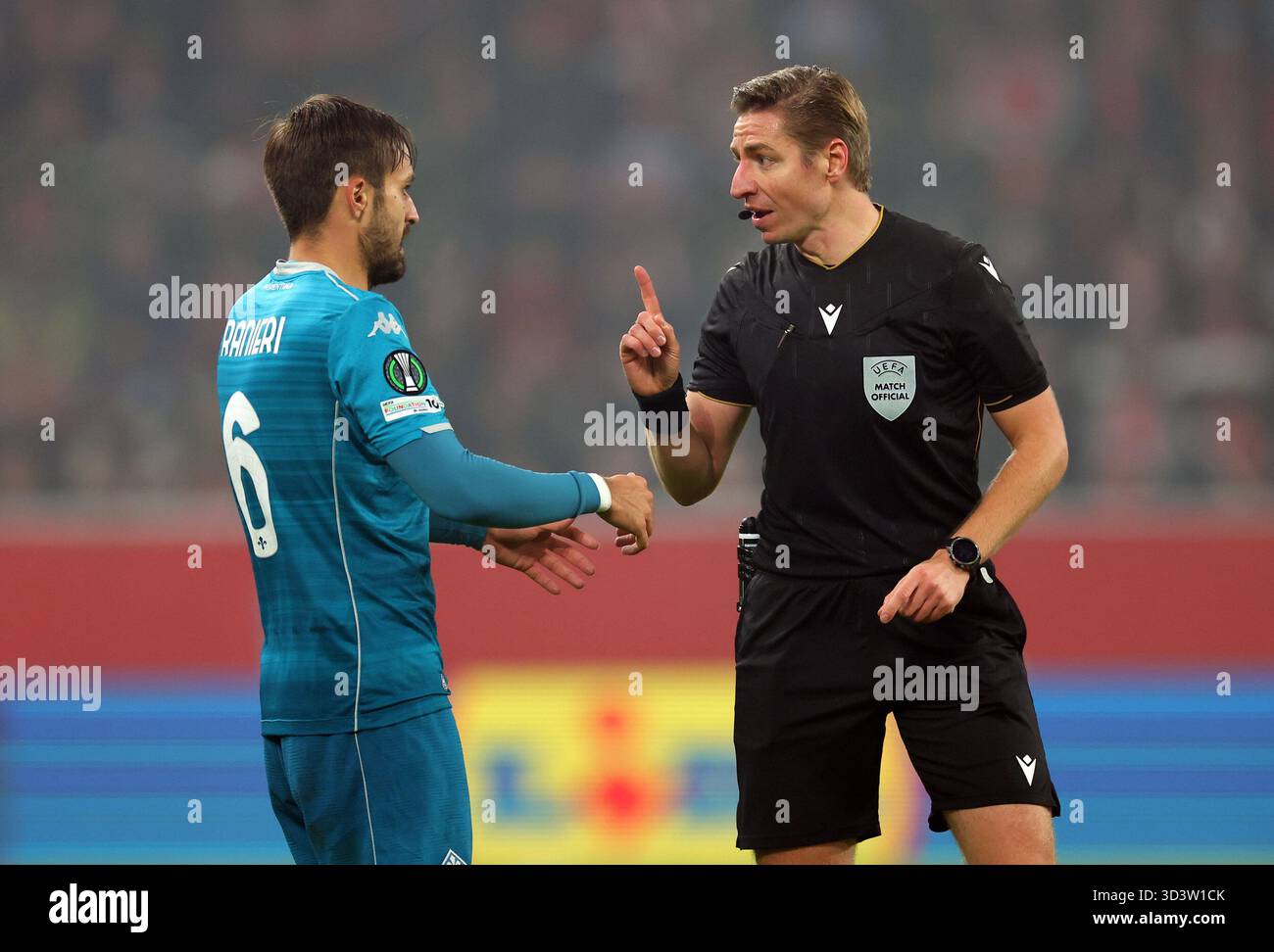 from left Luca Ranieri (Florence), referee Lawrence Visser (Belgium ...