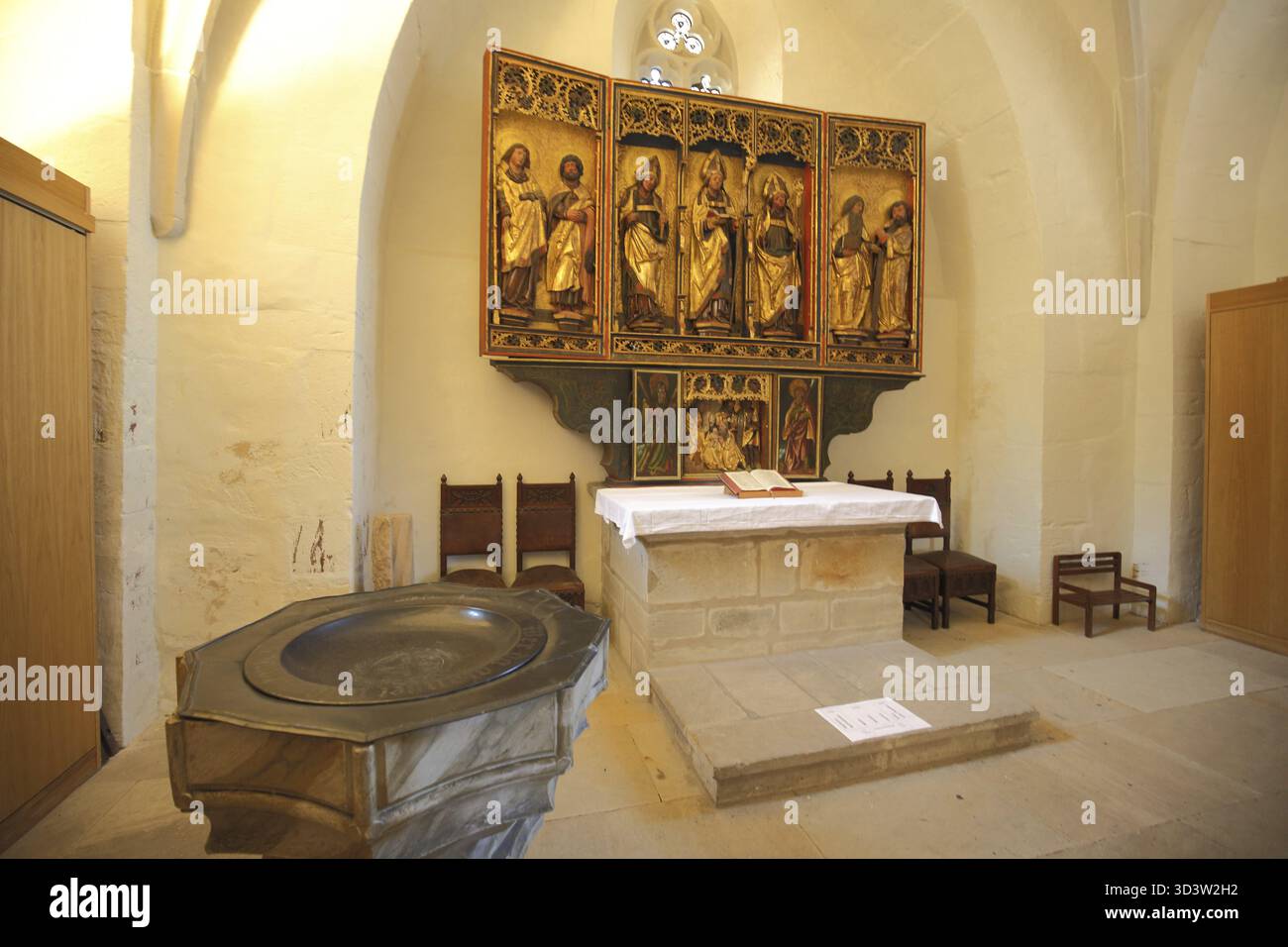 Baptismal font and folding altar, St. Petri Pauli church and baptistery ...