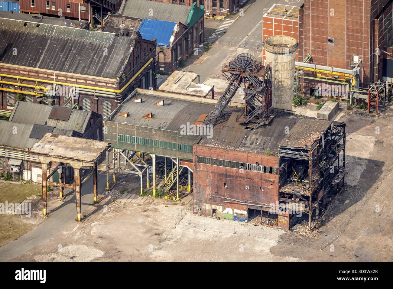 Aerial view of the former Heinrich Robert coal mine with mining tower ...