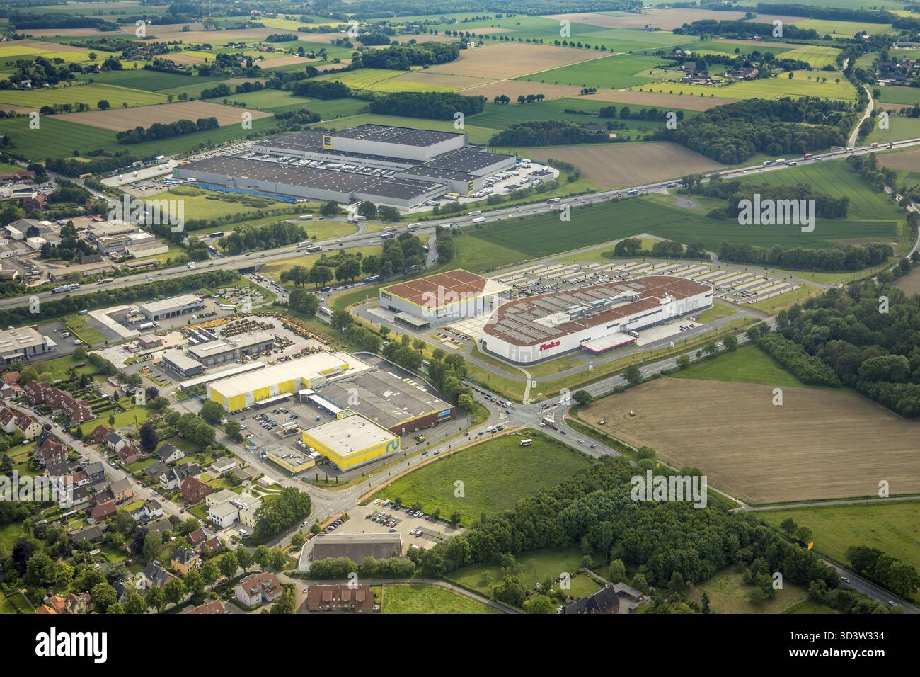 Aerial view of furniture discounter Finke The Hamm adventure setup and ...