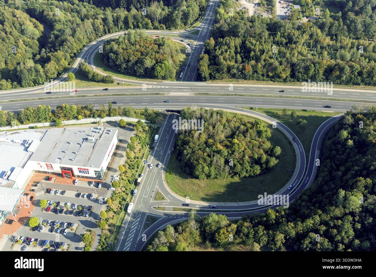 Aerial view, XXXLutz Sonneborn Luedenscheid, Herscheider Landstrasse ...