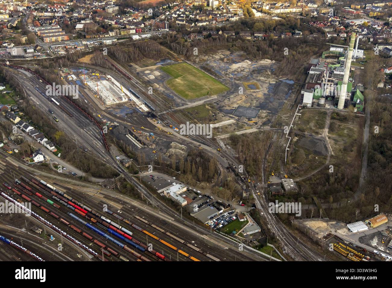 Aerial view, brownfield former Blumenthal colliery, areas of the former ...