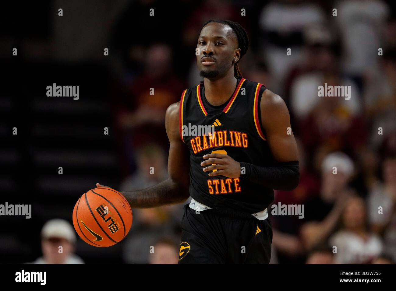 Grambling State guard Derrius Ward drives up court during the second half of an NCAA college ...