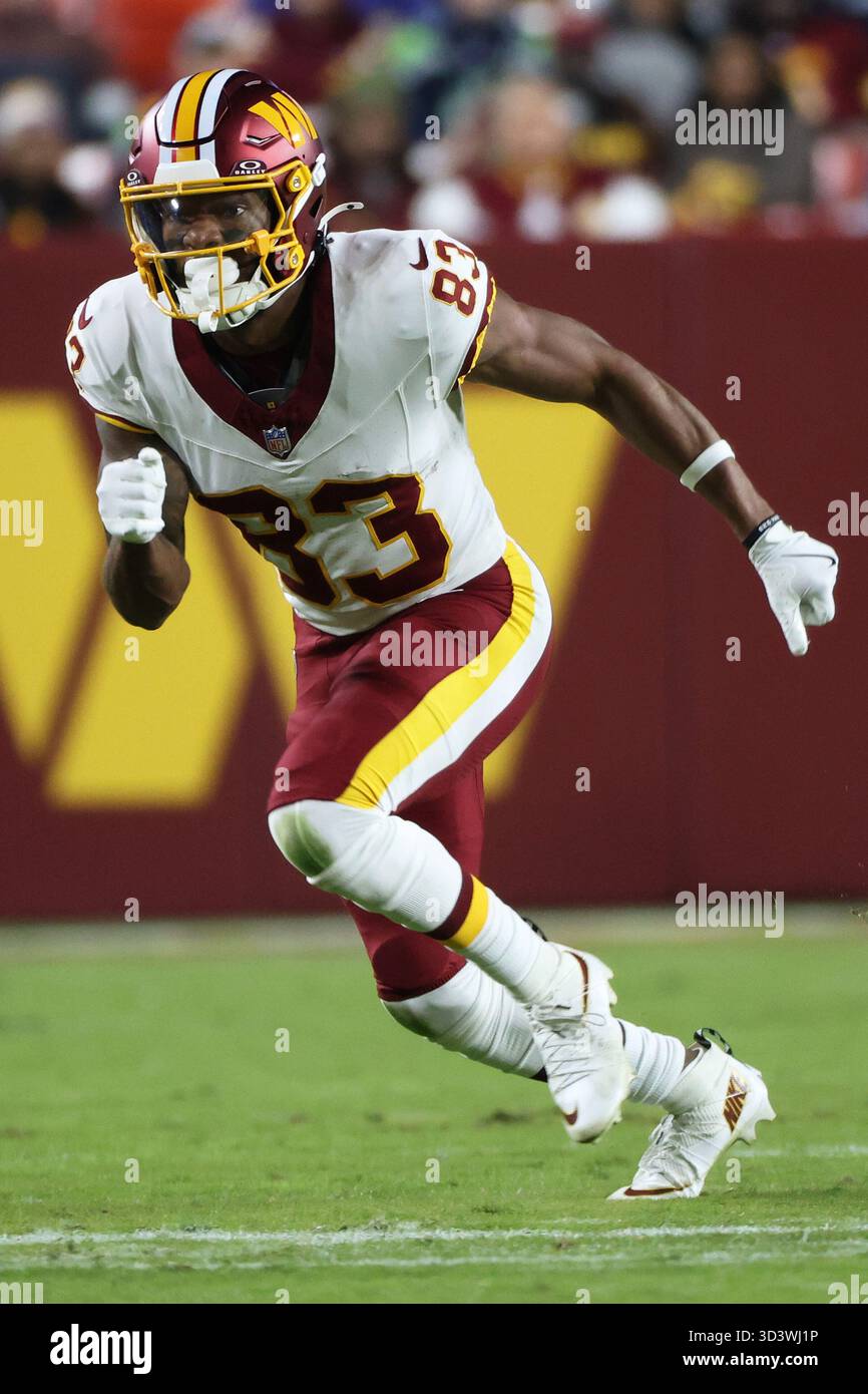Washington Commanders wide receiver Jaylin Lane (83) runs a route ...