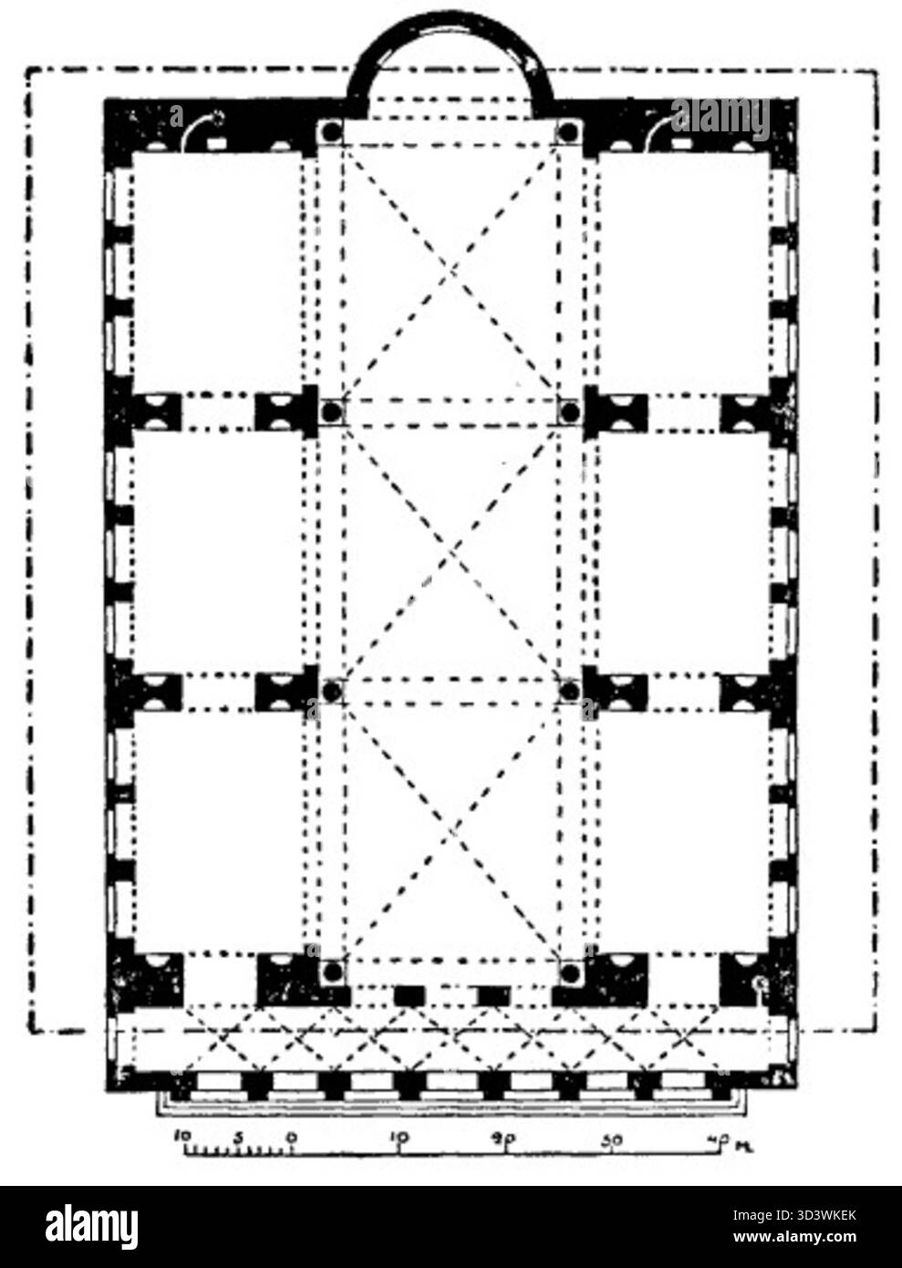 A plan of the ancient Basilica of Maxentius and Constantine in Rome ...