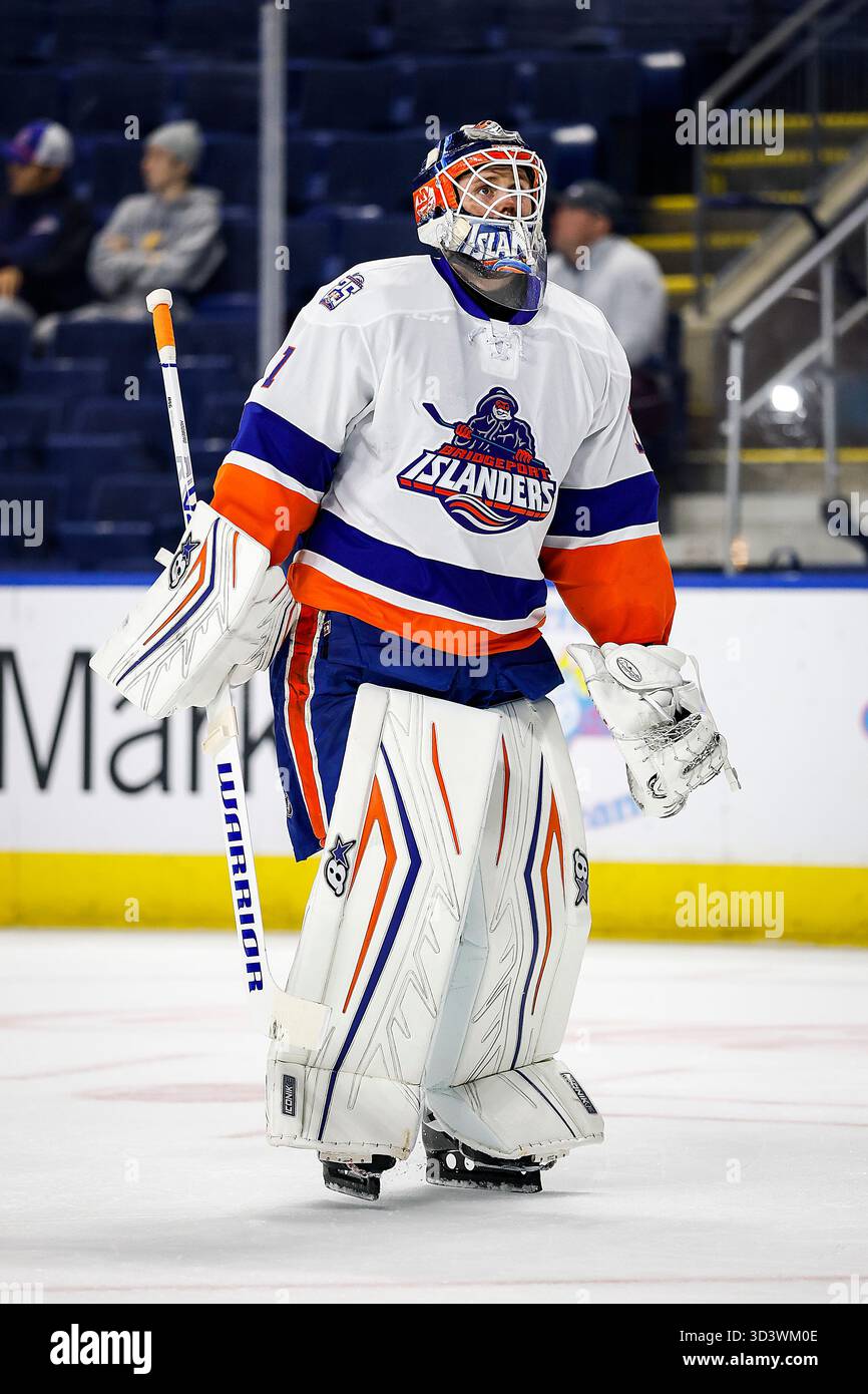 November 5, 2025: Bridgeport Islanders goaltender Marcus Hogberg (1 ...