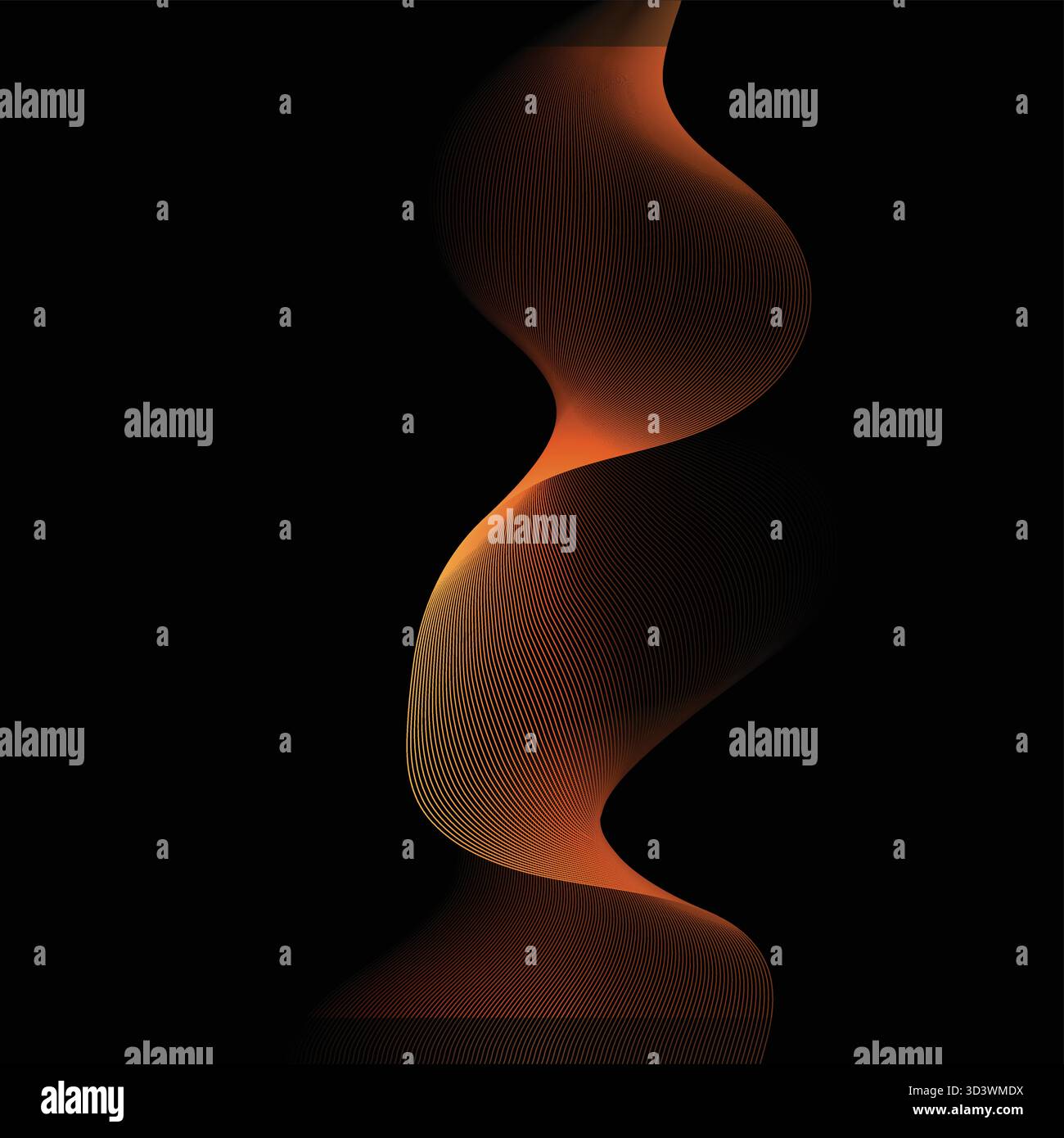 Abstract Orange Wavy Line on Black Background Stock Vector Image & Art ...