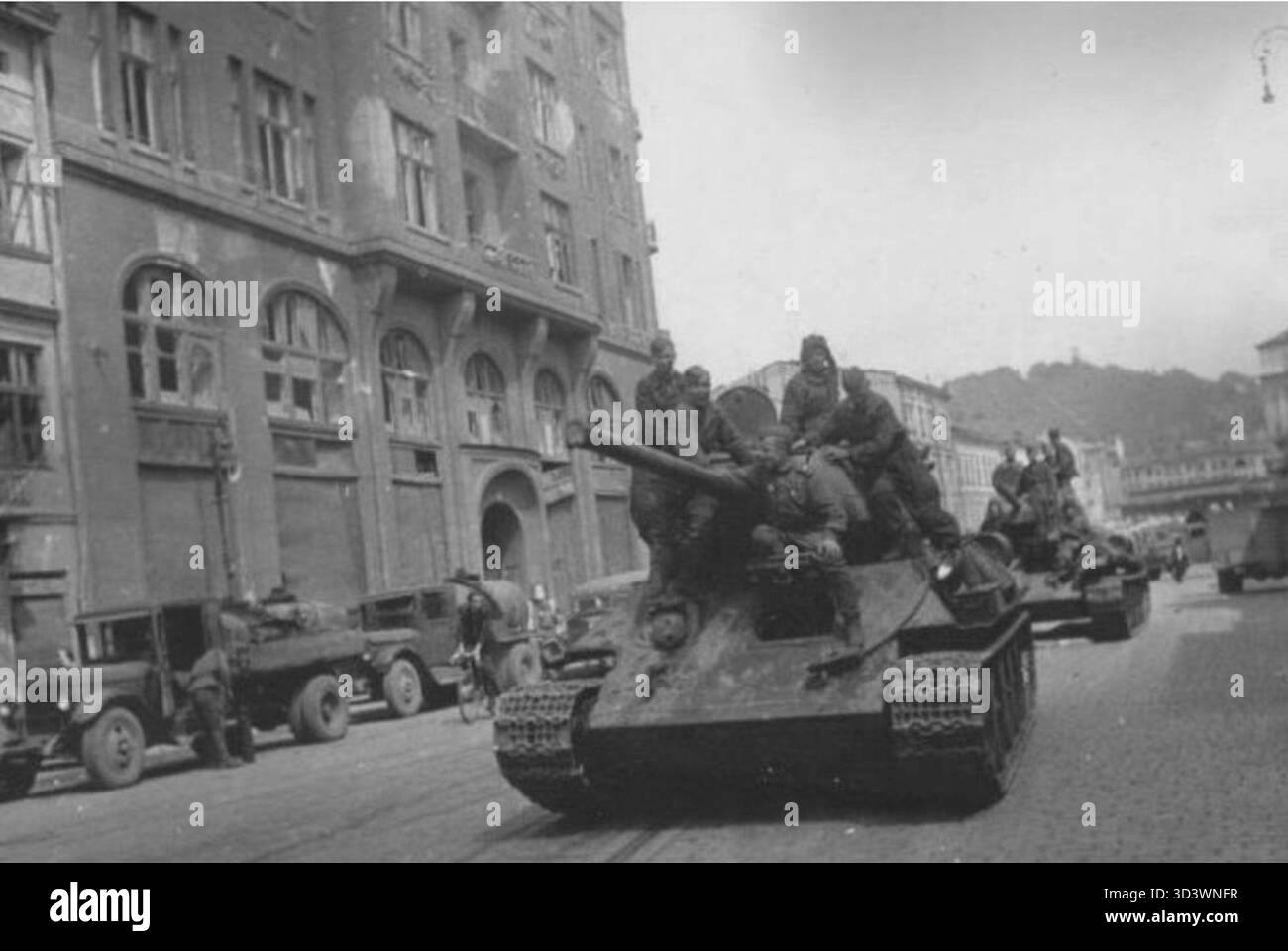 A photograph taken on 27th July 1944 showing a Soviet T-34 tank in ...