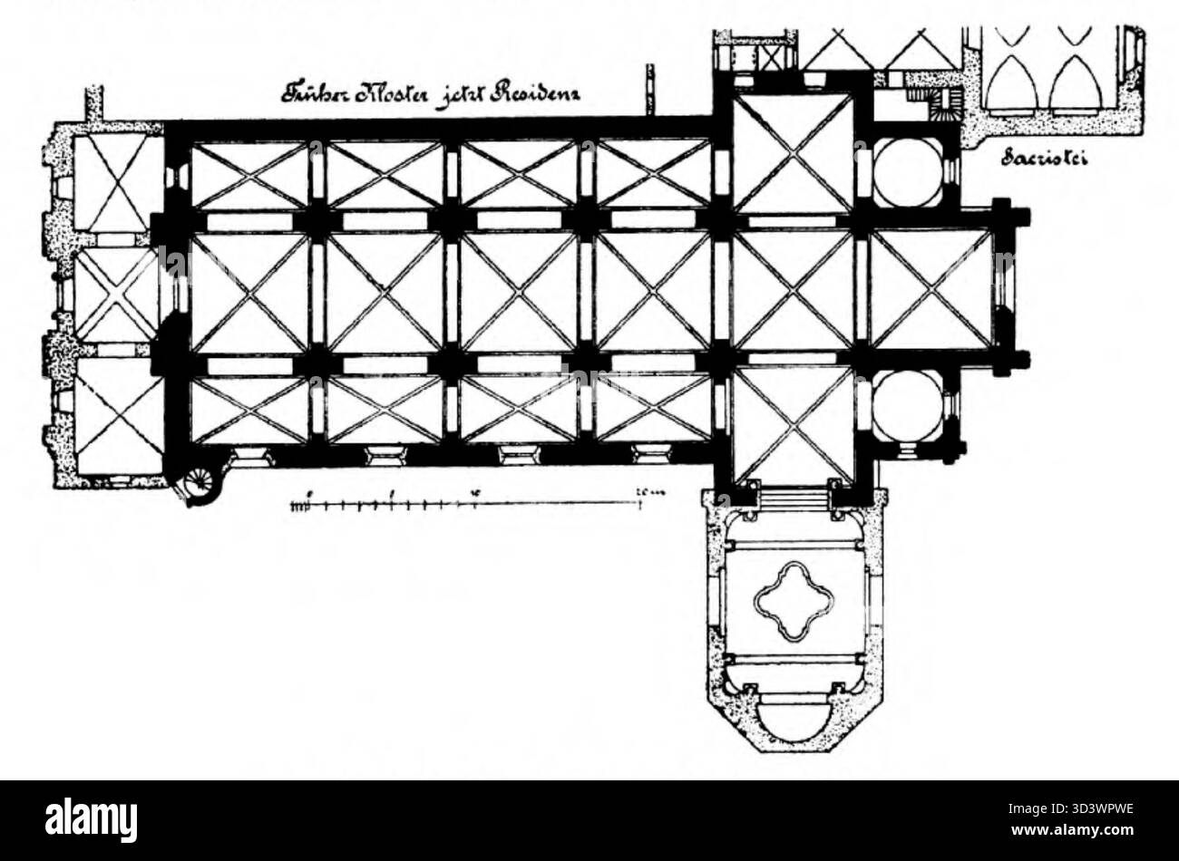 This 1938 architectural plan depicts the layout of the Rudy Basilica ...