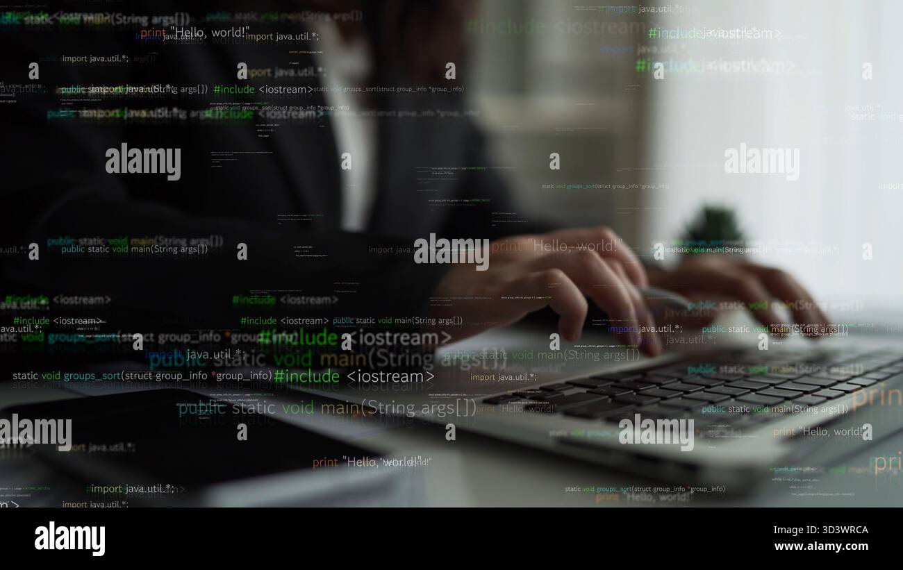 Hands on keyboard programming output hi-res stock photography and images - Alamy