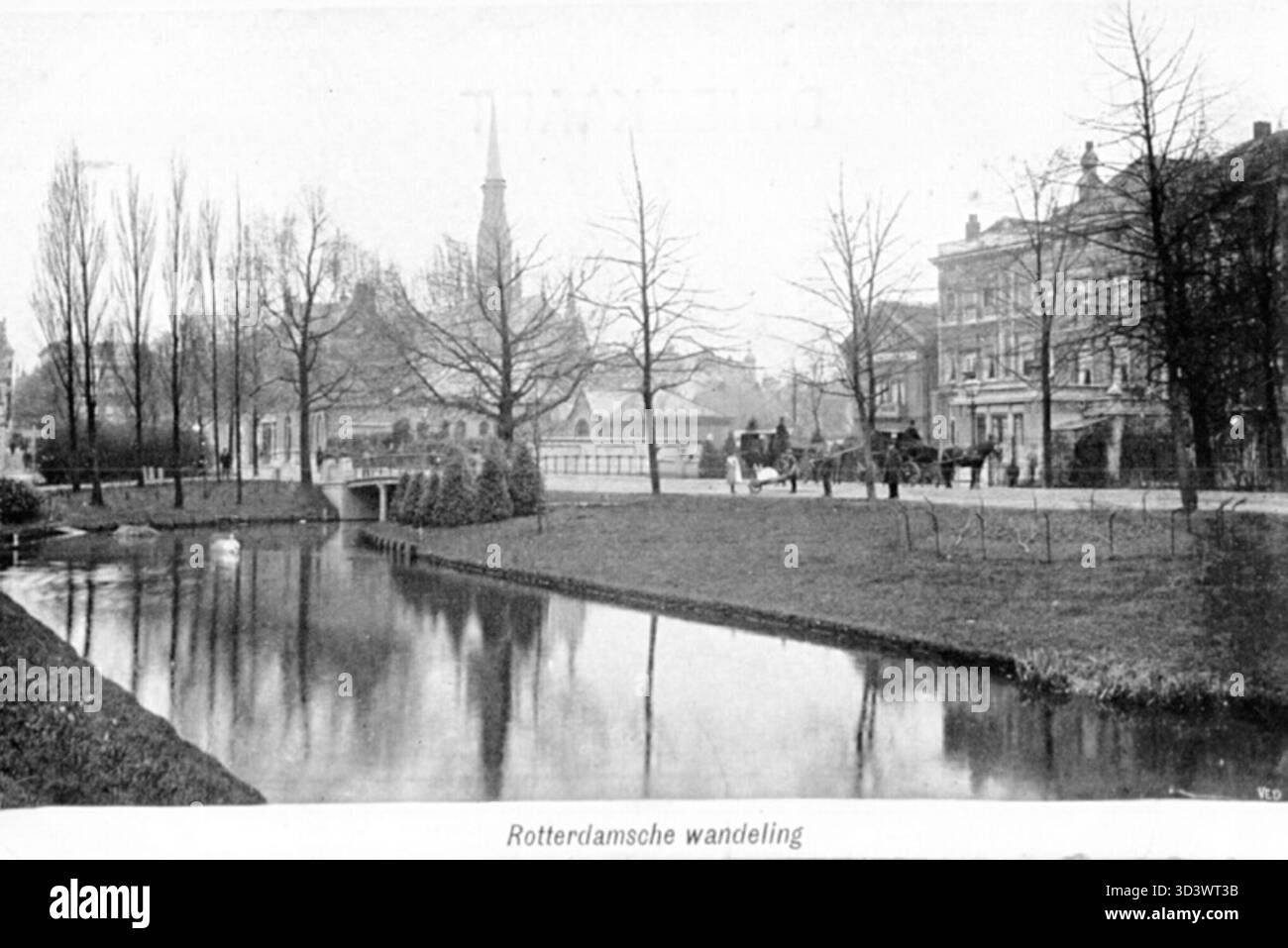 A 1910 postcard showing the Westersingel with the Diaconessenhuis in ...