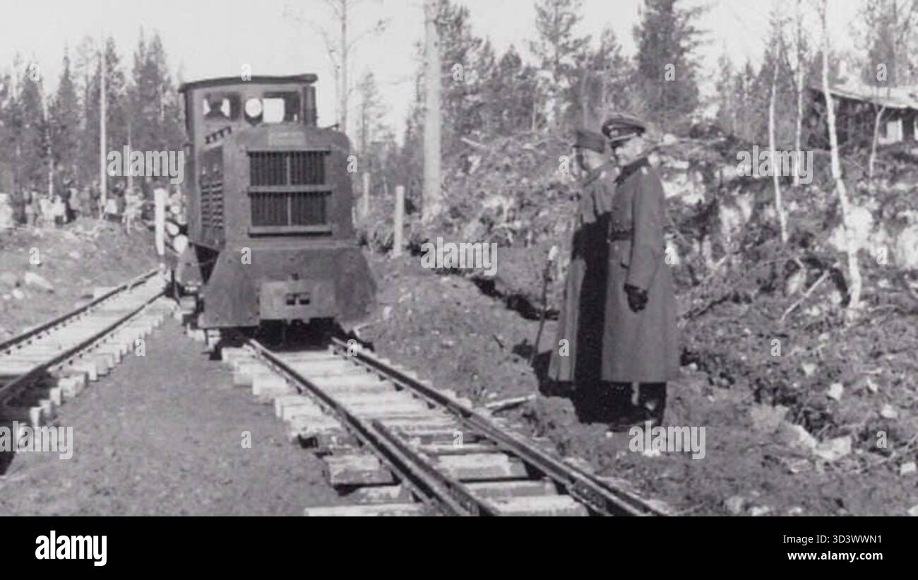 The German Hyrynsalmi-Kuusamo railway, constructed by Russian POWs ...