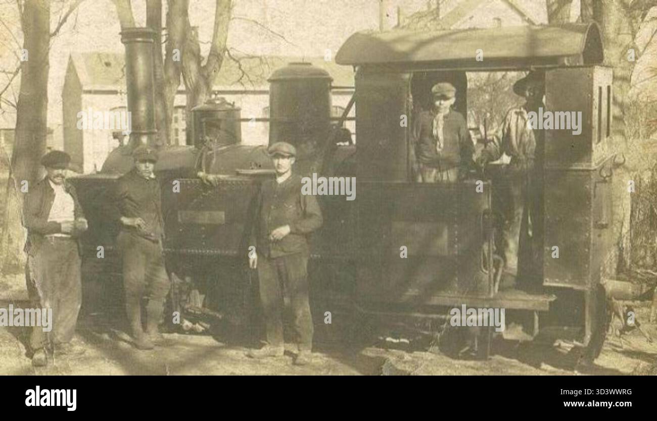 A Mallet Decauville locomotive converted for specific use, around 1910 ...