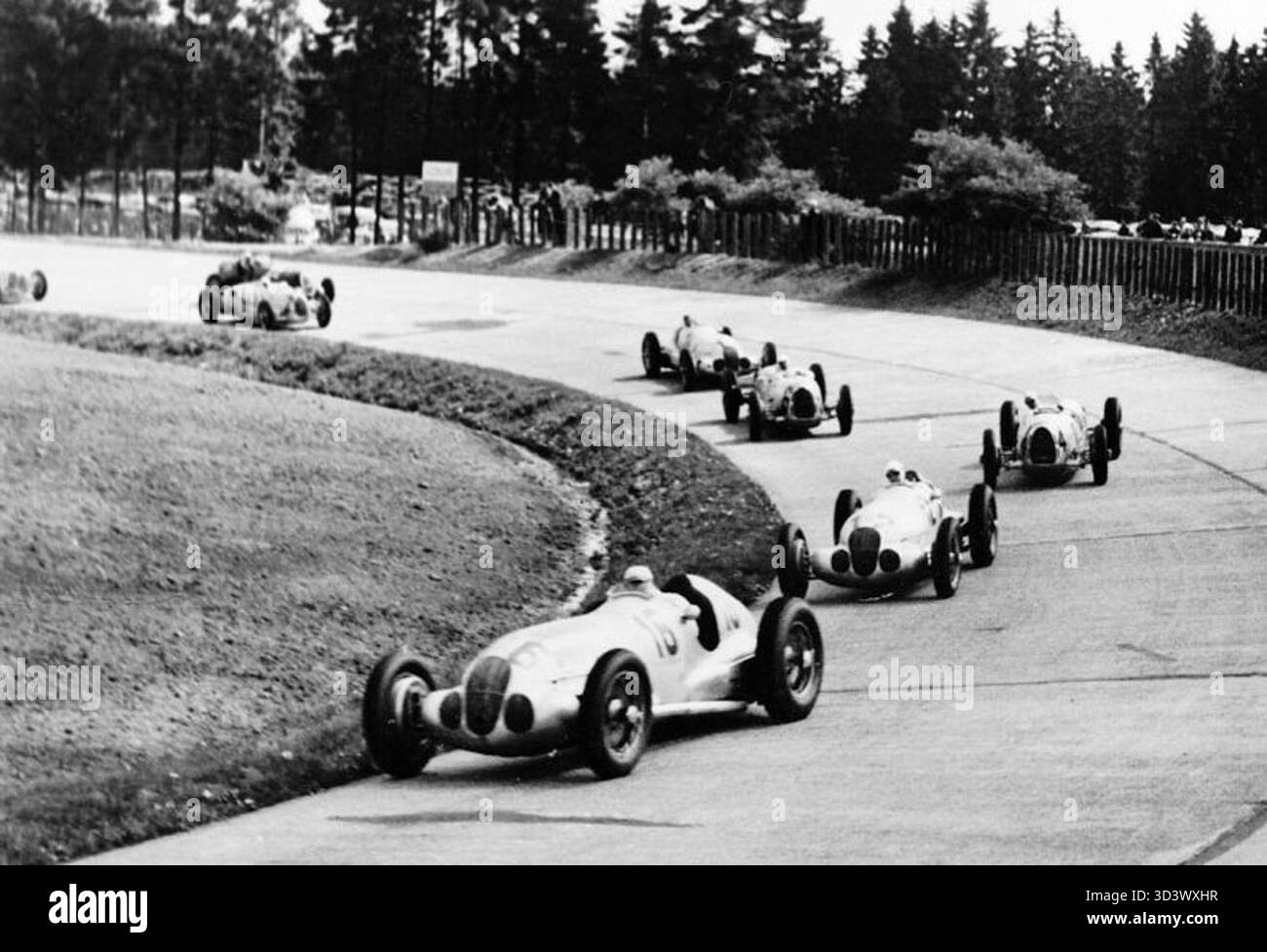 Scene from the German Grand Prix on 25 July 1937, showing Hermann Lang ...