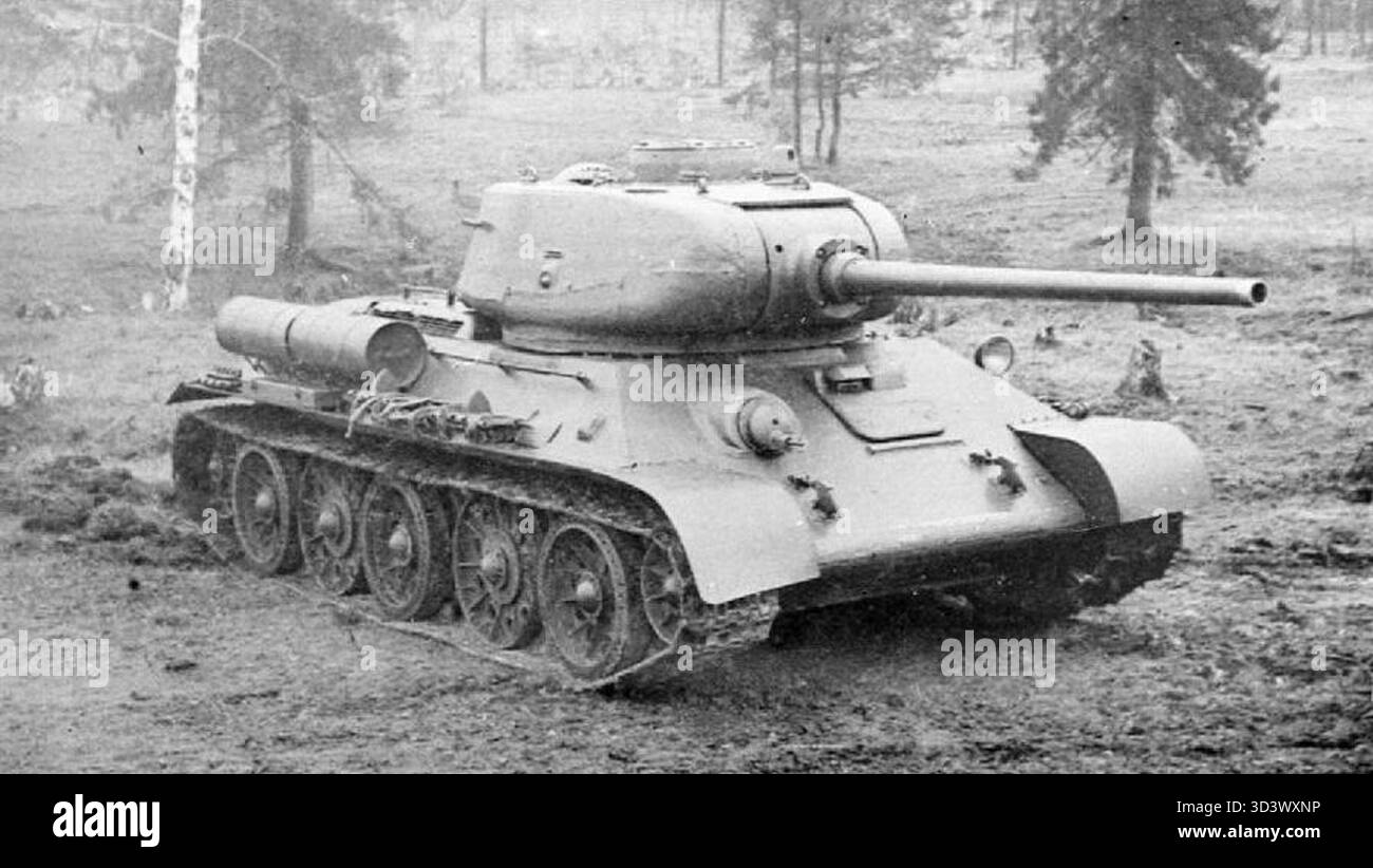 The Soviet T-34/85 tank, equipped with the D-5T cannon, was a ...