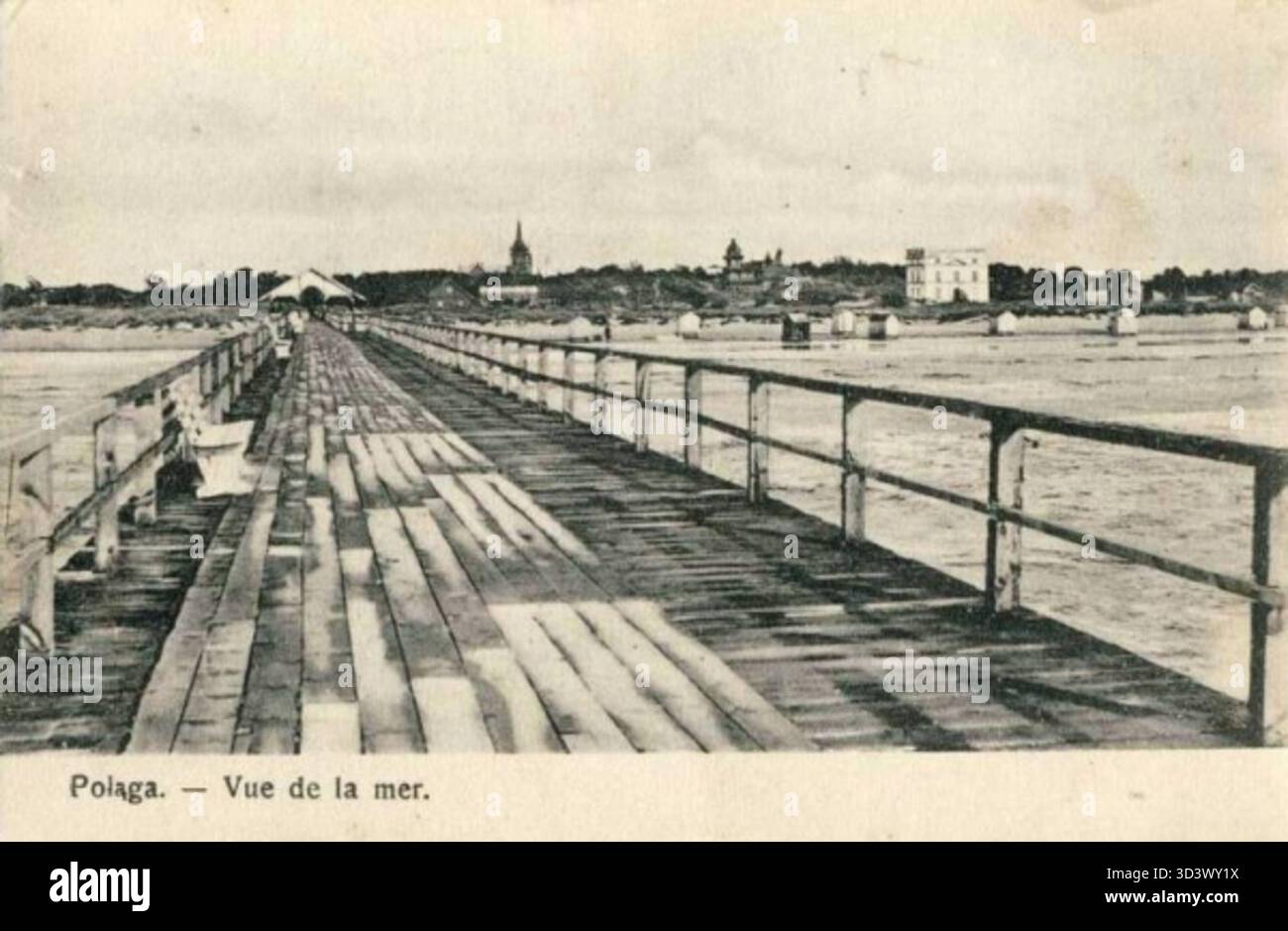 A circa 1900 photograph of the Palanga Bridge in Lithuania, showing the ...