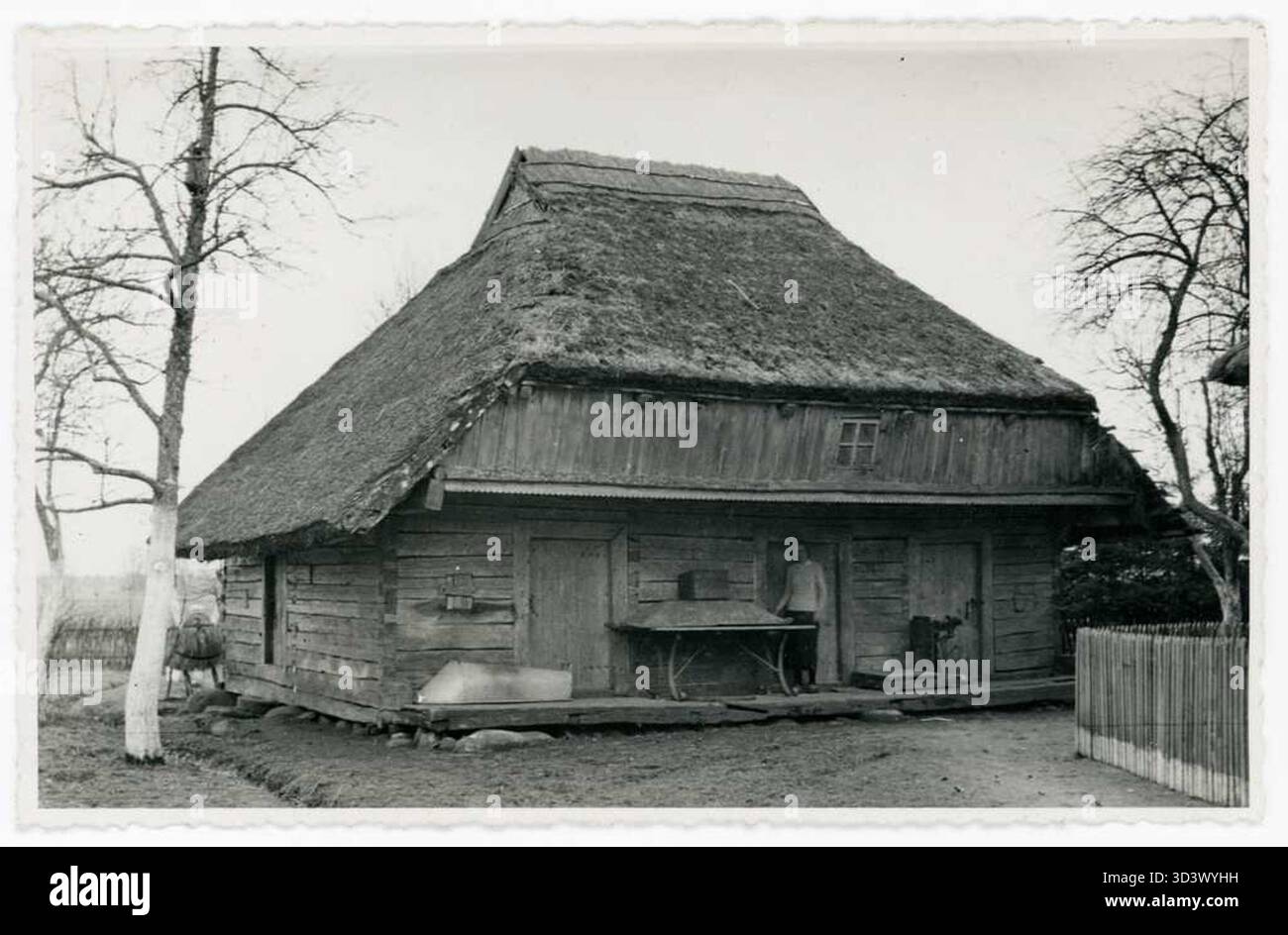 A traditional Lithuanian house, known as a 'numas', used as a granary ...