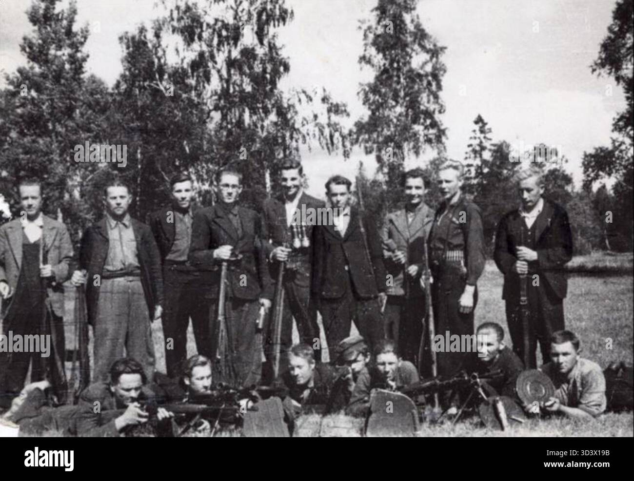 A photograph from summer 1941 in northern Estonia, showing a group of ...