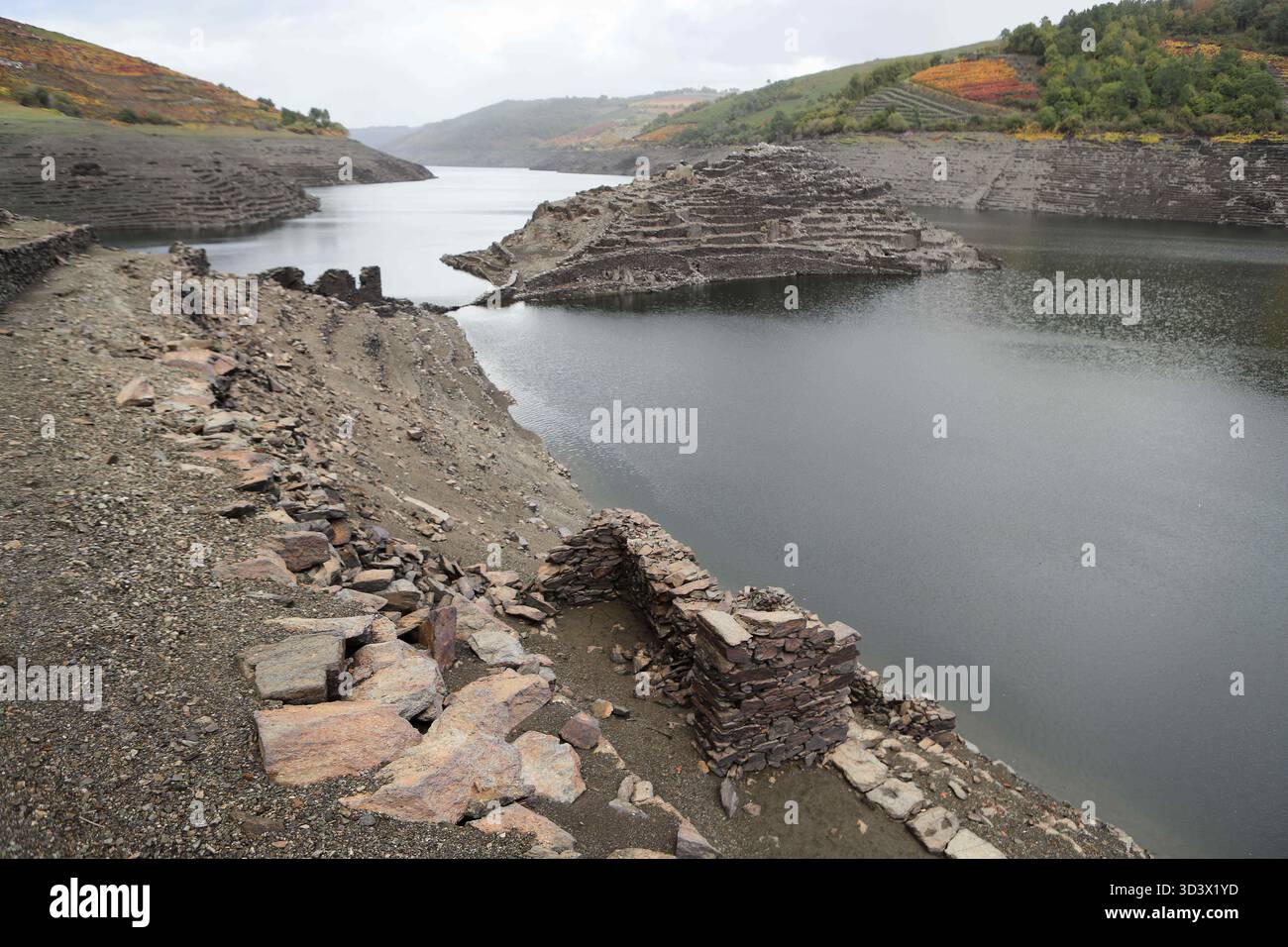 Low water level in the Belesar reservoir, November 7, 2025, in Belesar ...