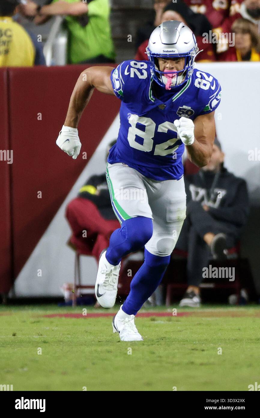 Seattle Seahawks wide receiver Cody White (82) runs a route during an ...