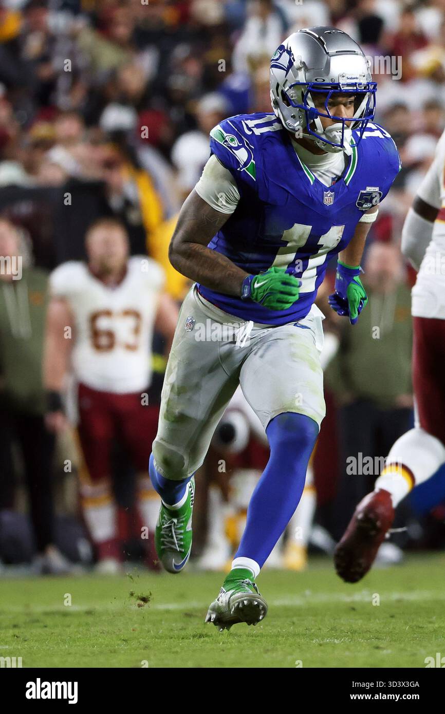 Seattle Seahawks wide receiver Jaxon Smith-Njigba (11) runs a route ...