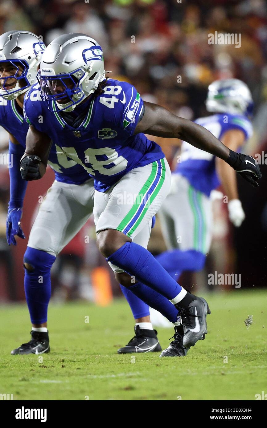 Seattle Seahawks linebacker Tyrice Knight (48) rushes during an NFL ...