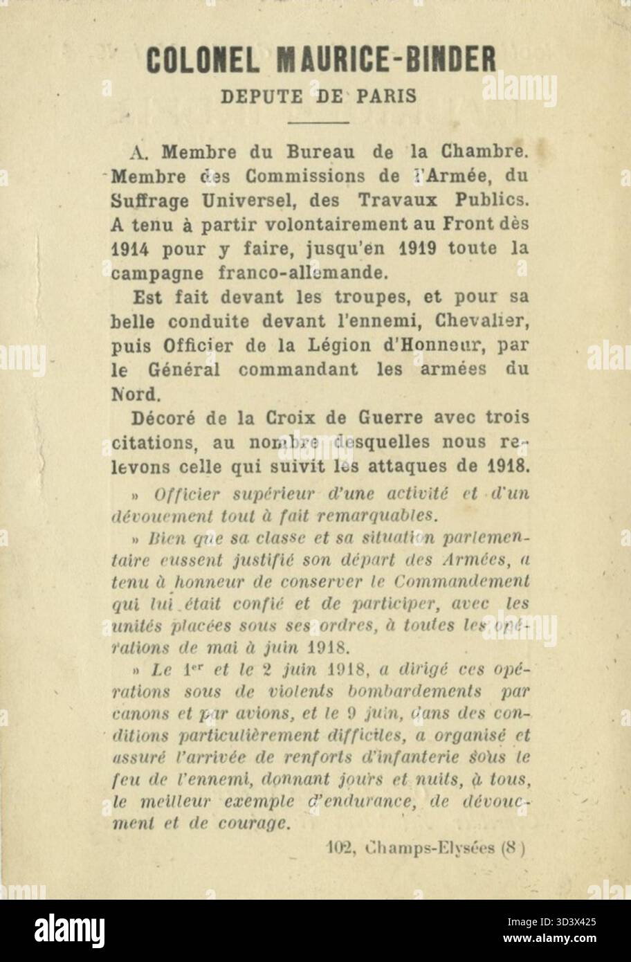 Image of Maurice Binder, deputy of the Seine, circa 1924, showcasing a ...