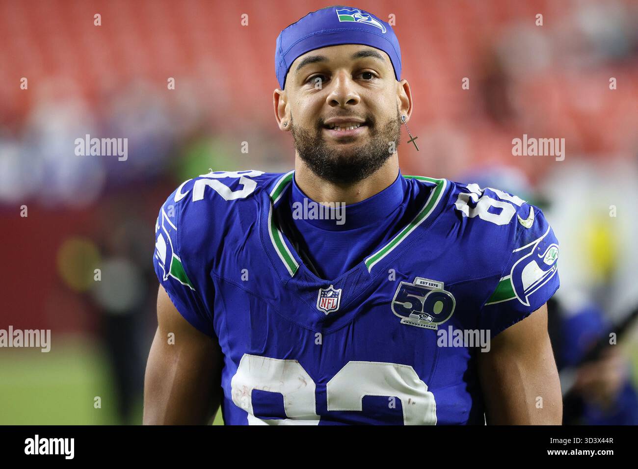 Seattle Seahawks wide receiver Cody White (82) looks on after an NFL ...