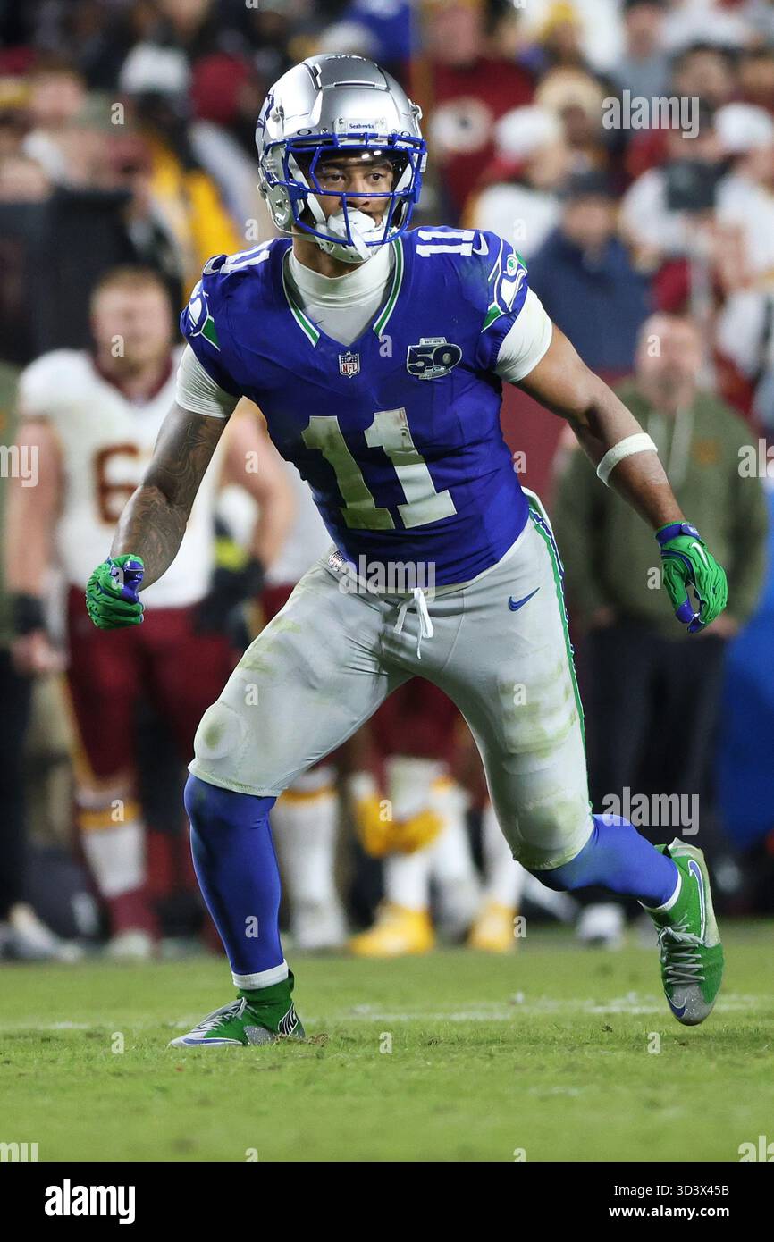 Seattle Seahawks wide receiver Jaxon Smith-Njigba (11) runs a route ...