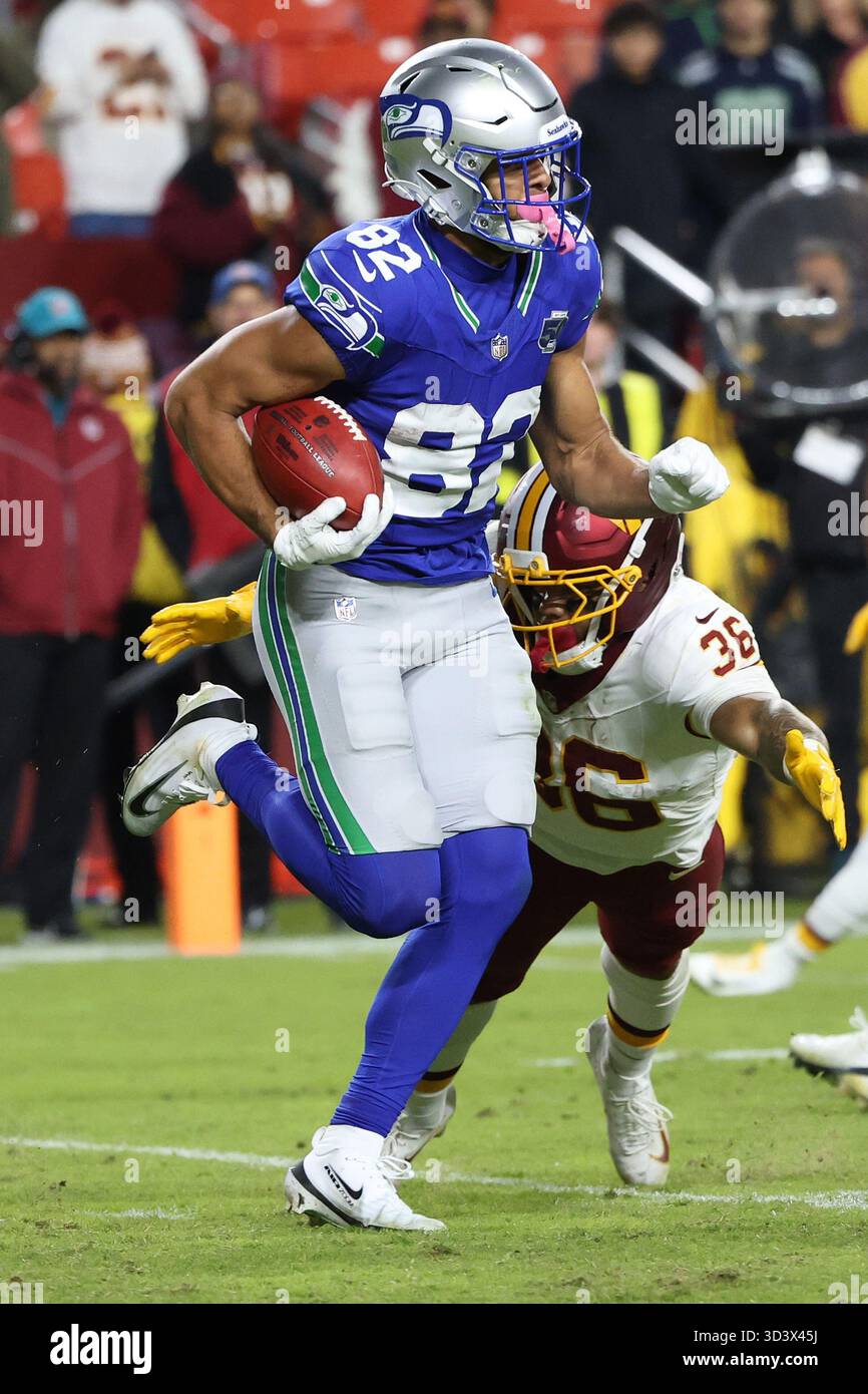 Seattle Seahawks wide receiver Cody White (82) runs with the ball ...