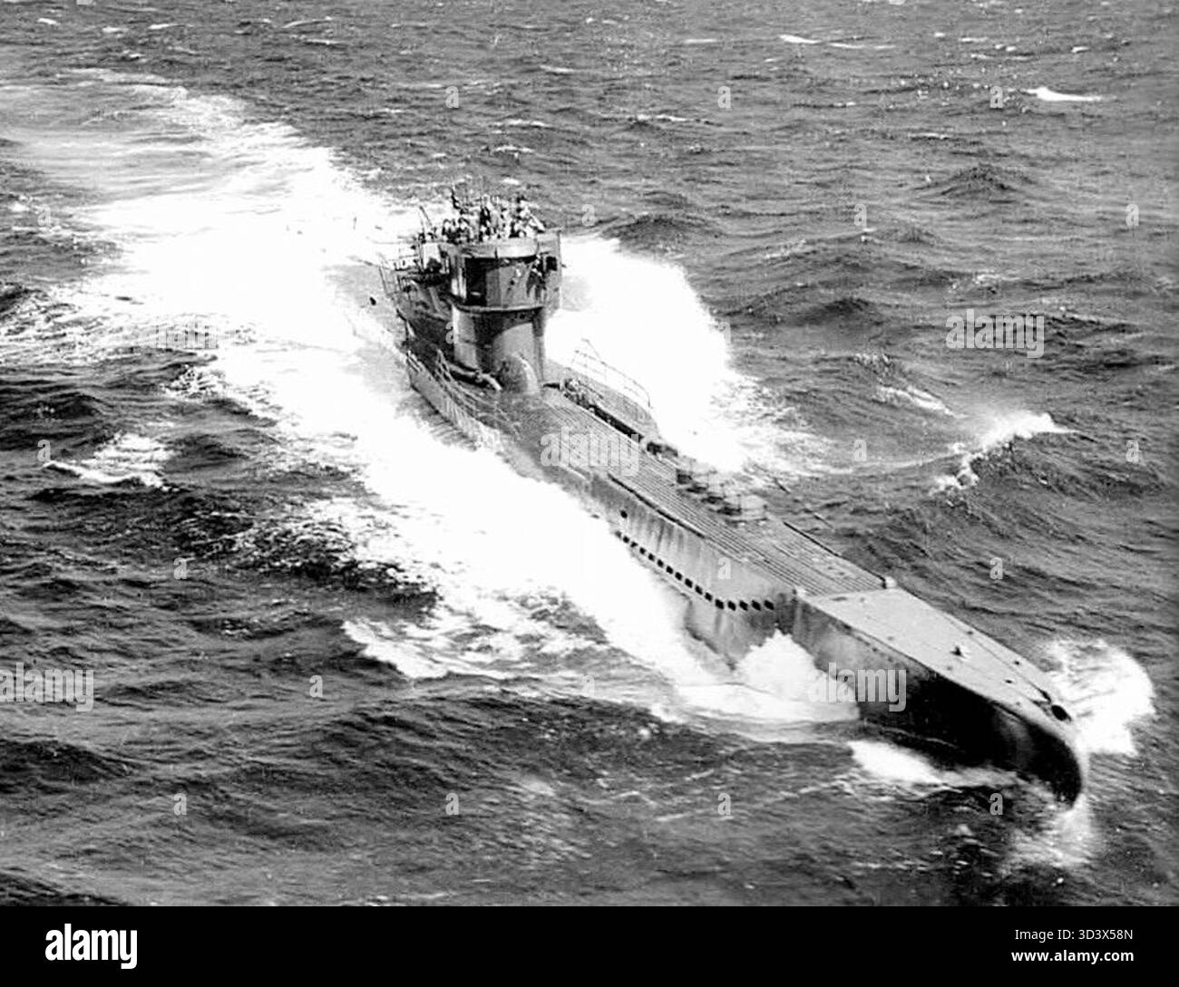 German submarine U-278 underway, a part of the German Navy during World ...