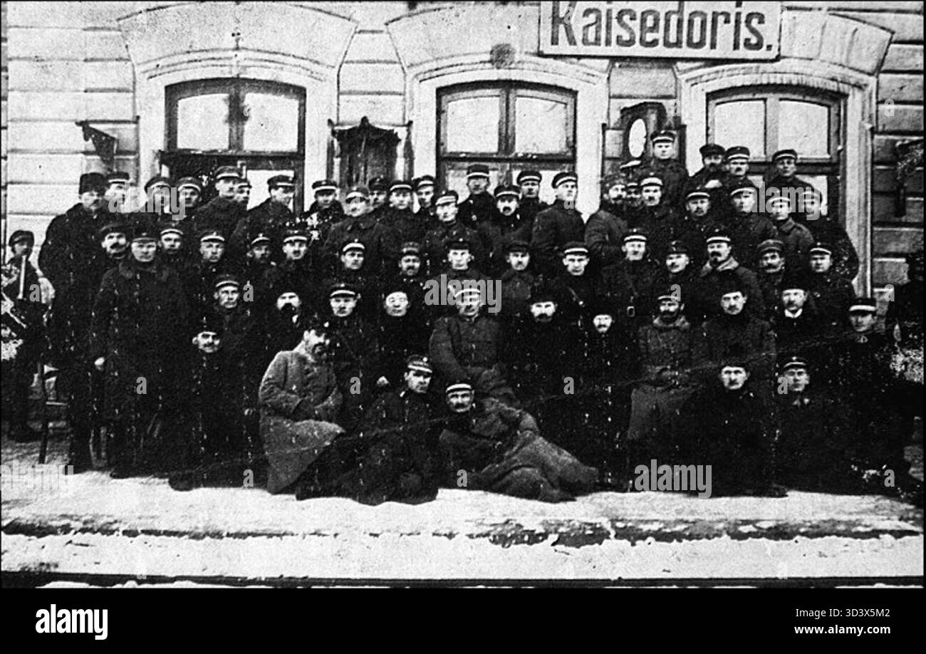 In this photograph from 1919-1920, soldiers from the Lithuanian ...