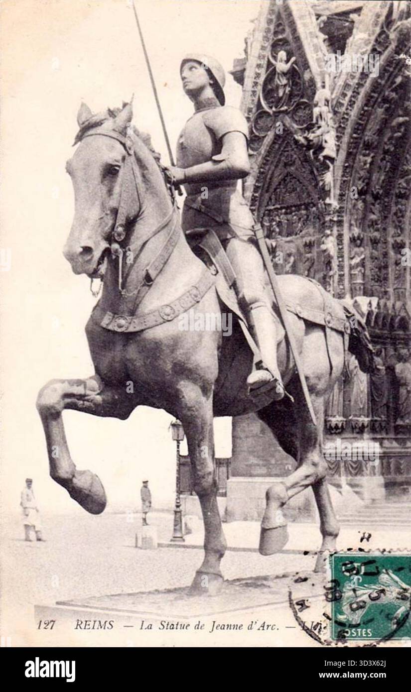 In 1908, the Statue of Jeanne d'Arc was unveiled in Reims, France. This ...
