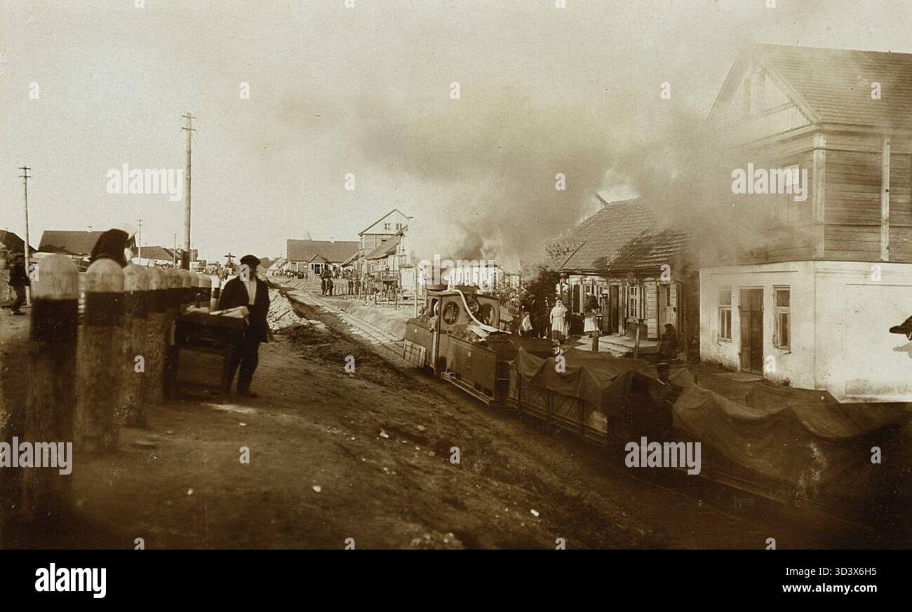 The old Skaudvile train station, photographed between 1915 and 1916 ...