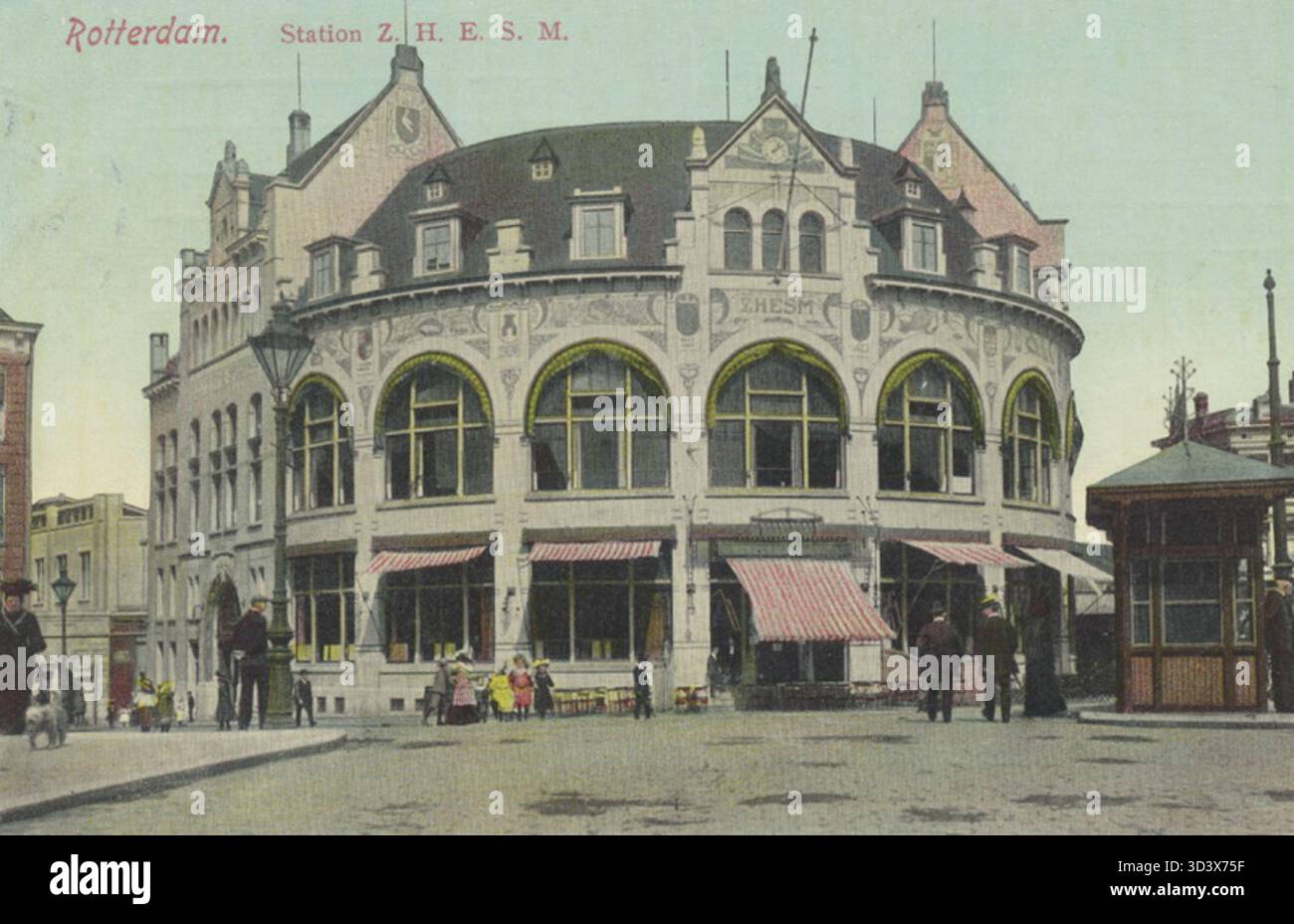 Postcard from 1908 showing the Hofplein station of the Zuidhollandsche ...