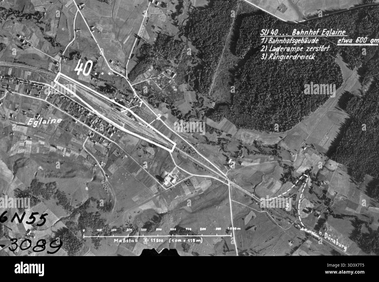 Another view of Obeliai town and its railway station on 24 August 1944 ...