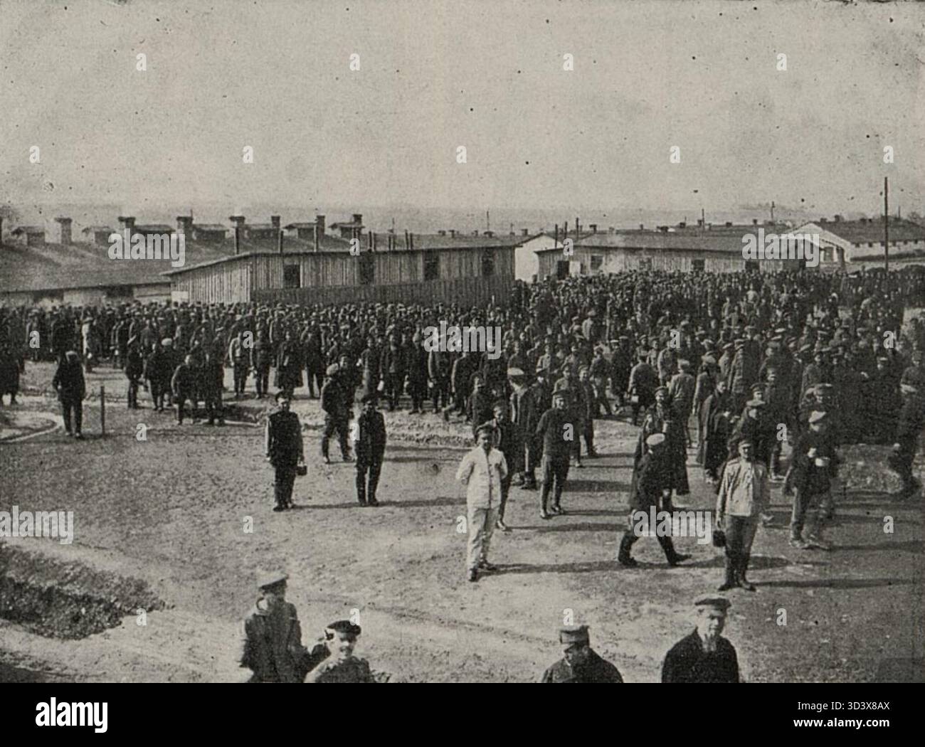 A historical image from 1916 showing Russian prisoners of war at POW ...
