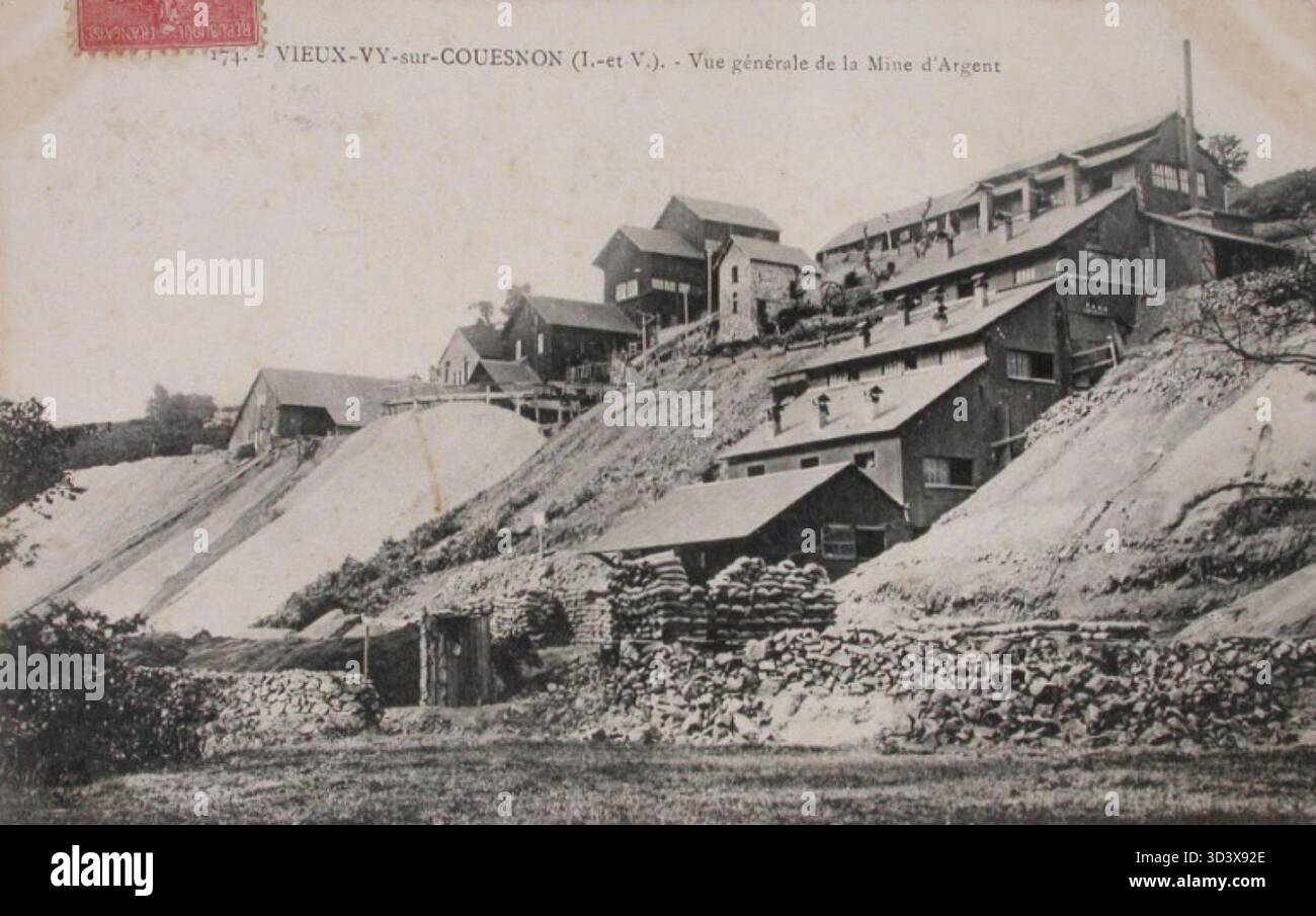 General view of the silver mine at Vieux-Vy-sur-Couesnon, photographed ...