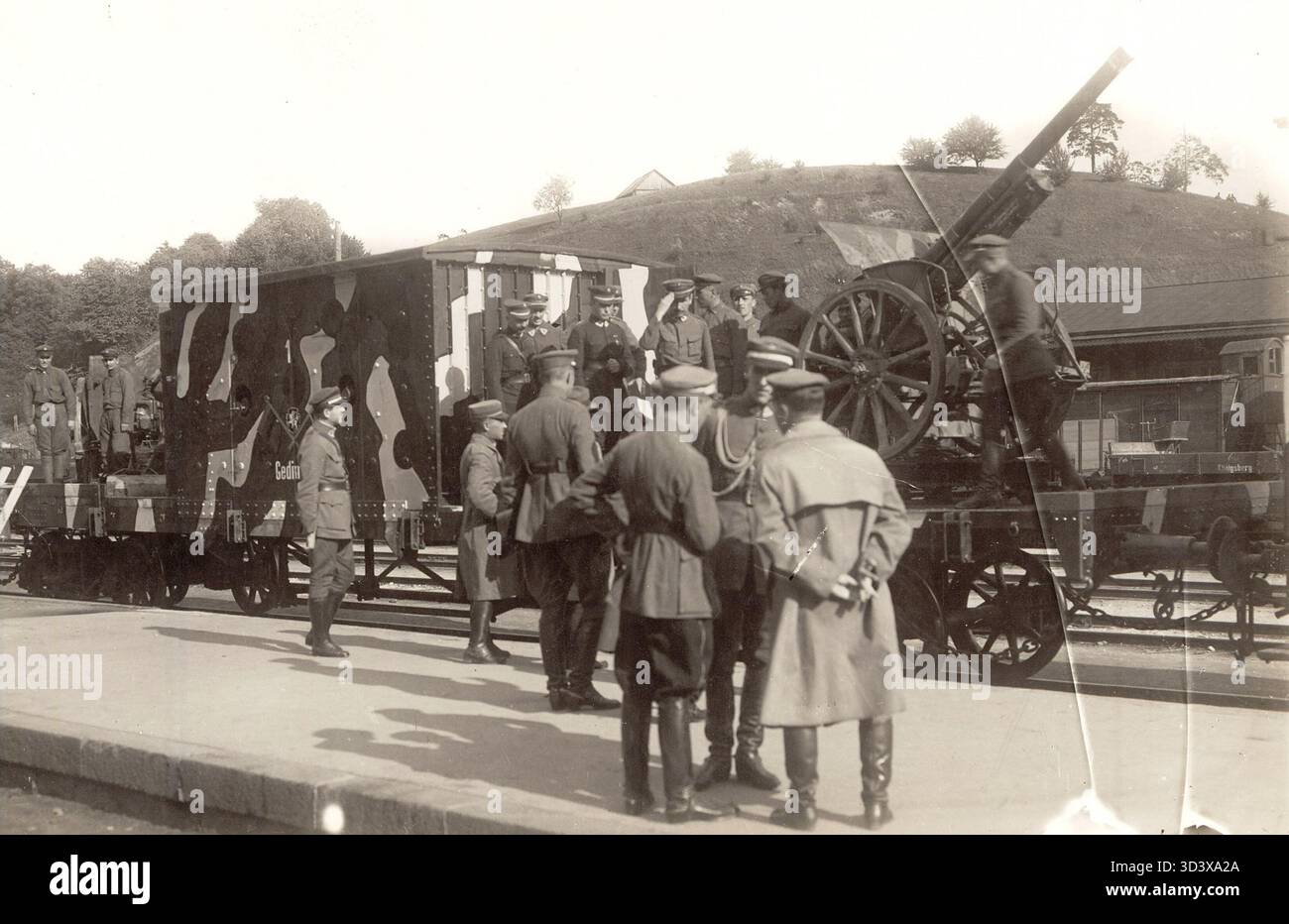 The armoured train Gediminas of the Lithuanian Army in Kaunas ...