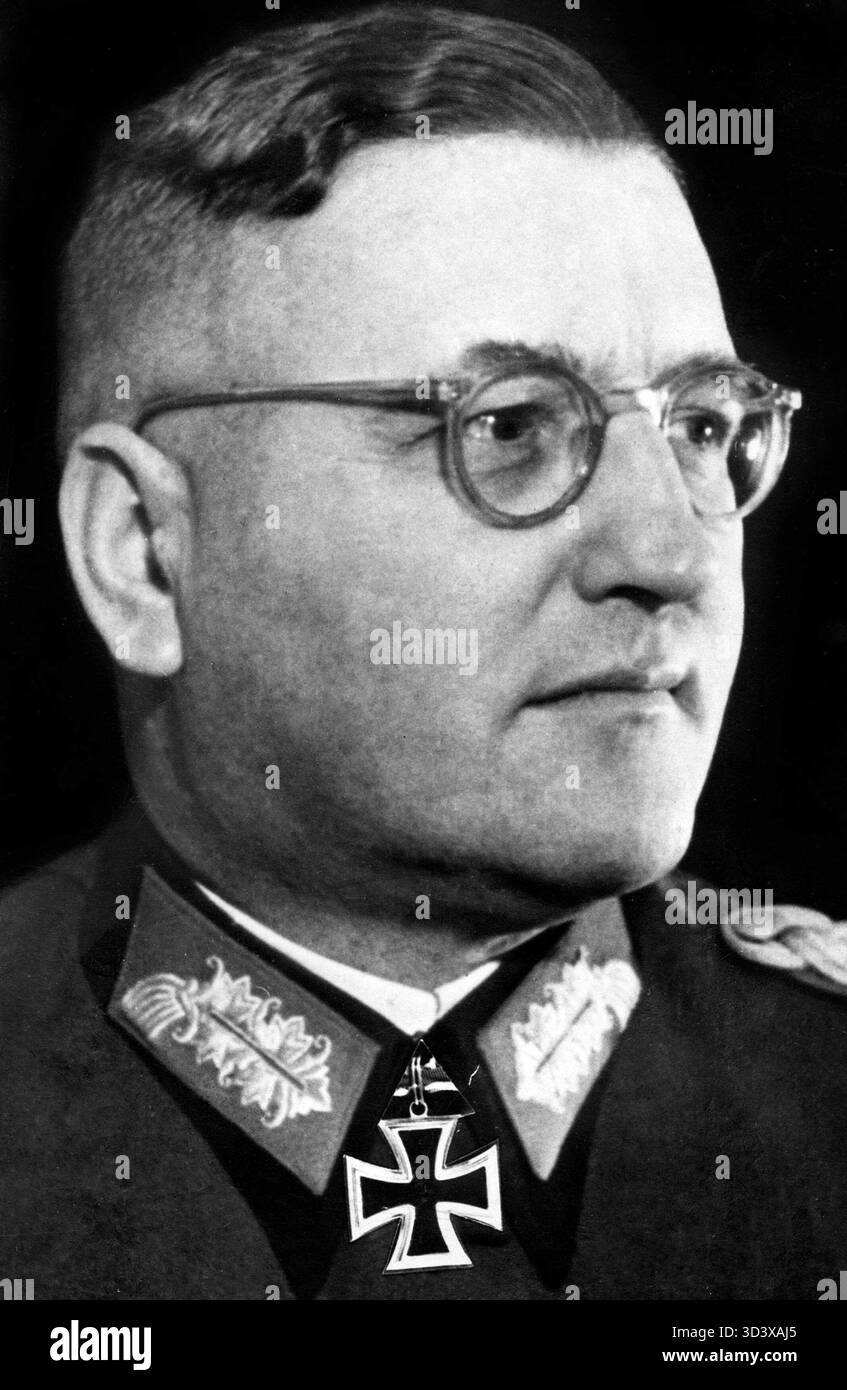 Theodor Busse, a German military figure, active during 1944-1945, known ...