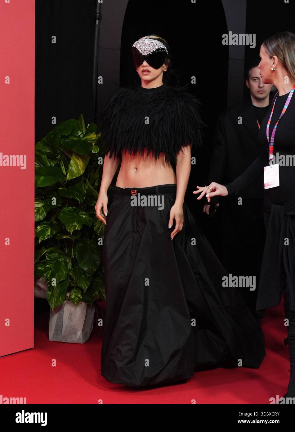 Singer Rosalía at photocall for Los 40 Music awards 2025 in Valencia on ...