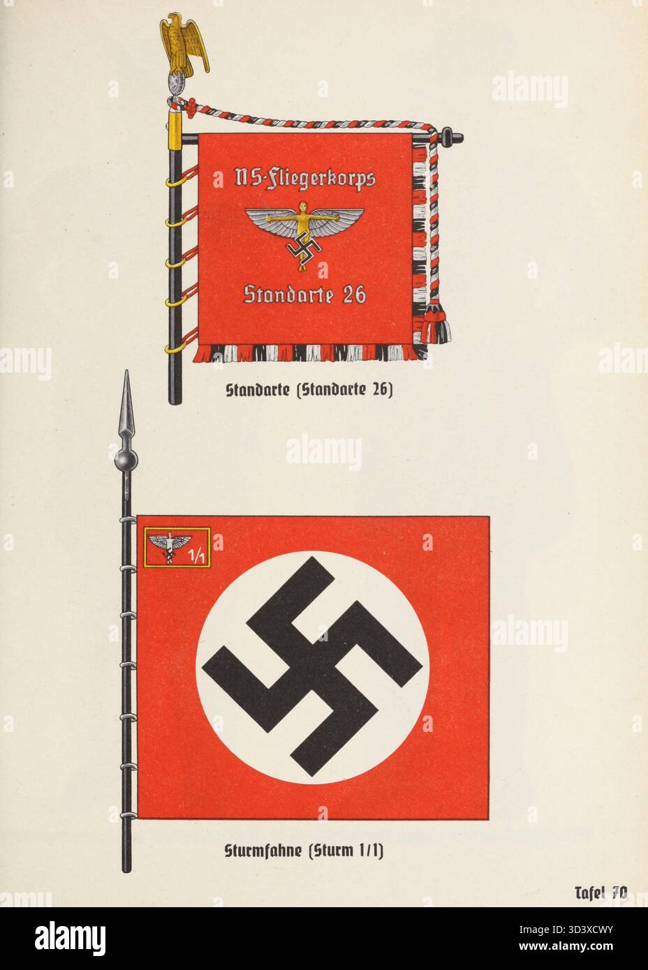 Plate 70 from the 1943 Organisationsbuch der NSDAP depicts flags and ...