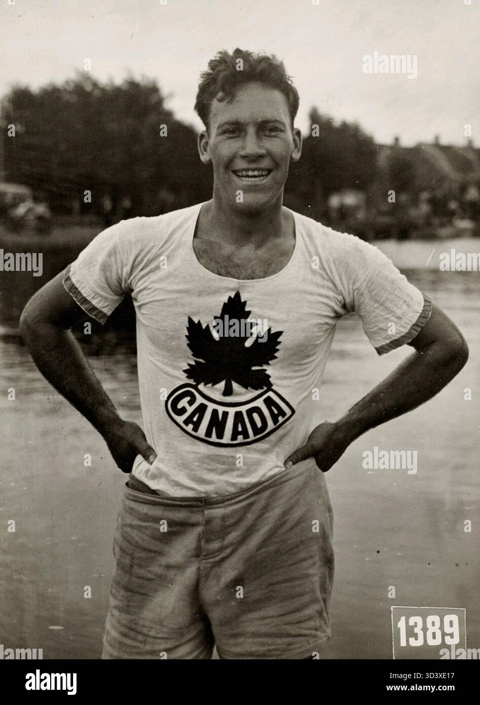 Canadian rower Joseph 'Joe' Wright, winner of the silver medal in the ...