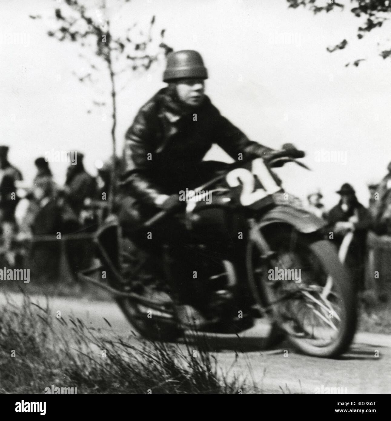 Van Kooten wins the 350 cc class in the TT races in Assen, 1927 Stock ...