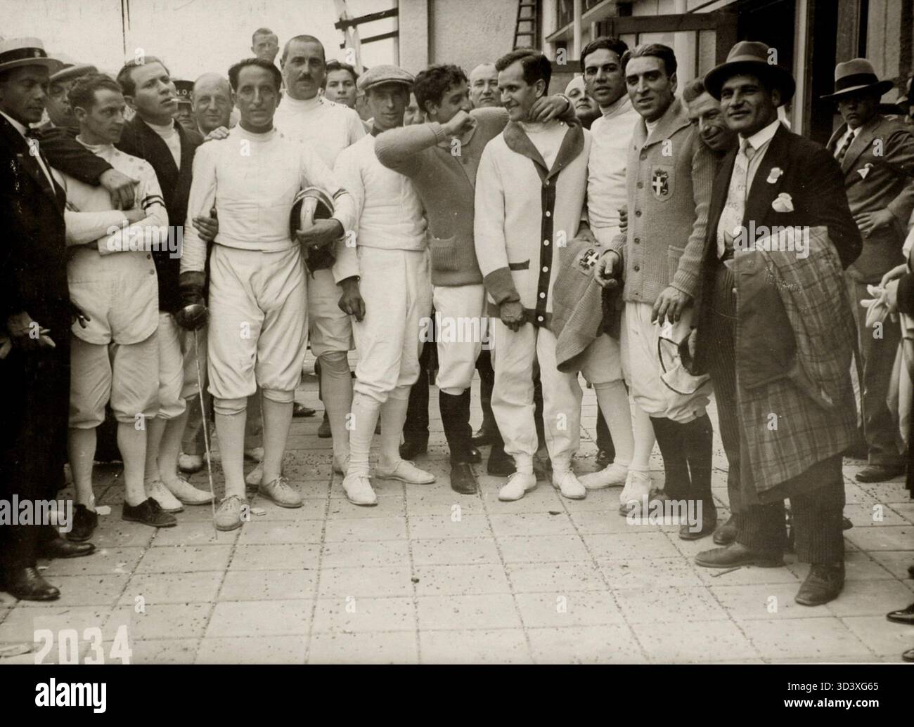A group of fencers posed for a photo during the 1928 Olympic Games in ...
