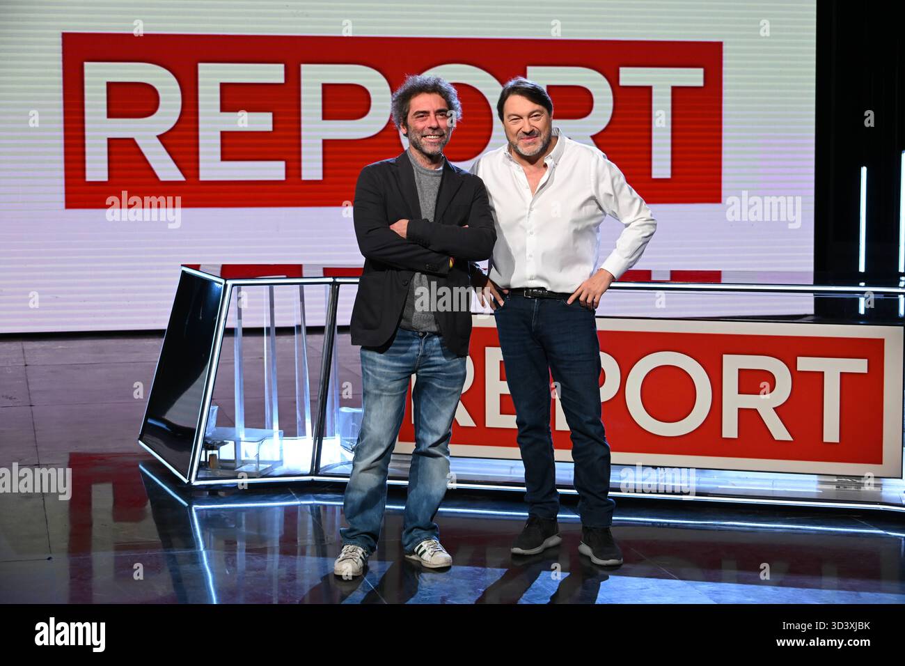 Rome: Rai Studios, Via Teulada. Report broadcast. In the photo ...