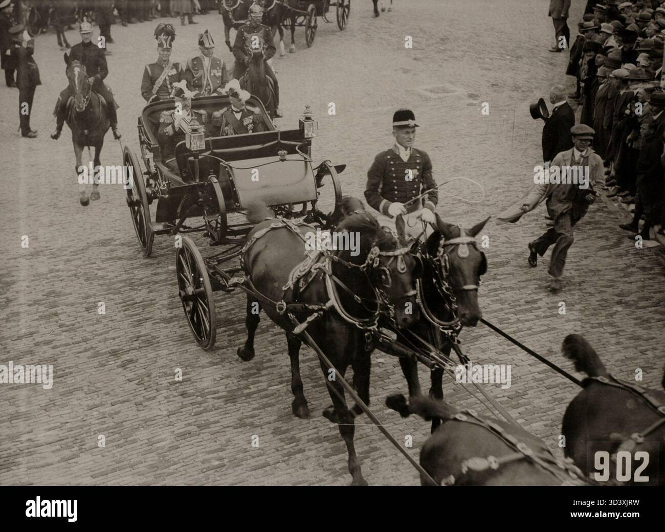 Prince Hendrik arrives in an open carriage at the Olympic Stadium to ...