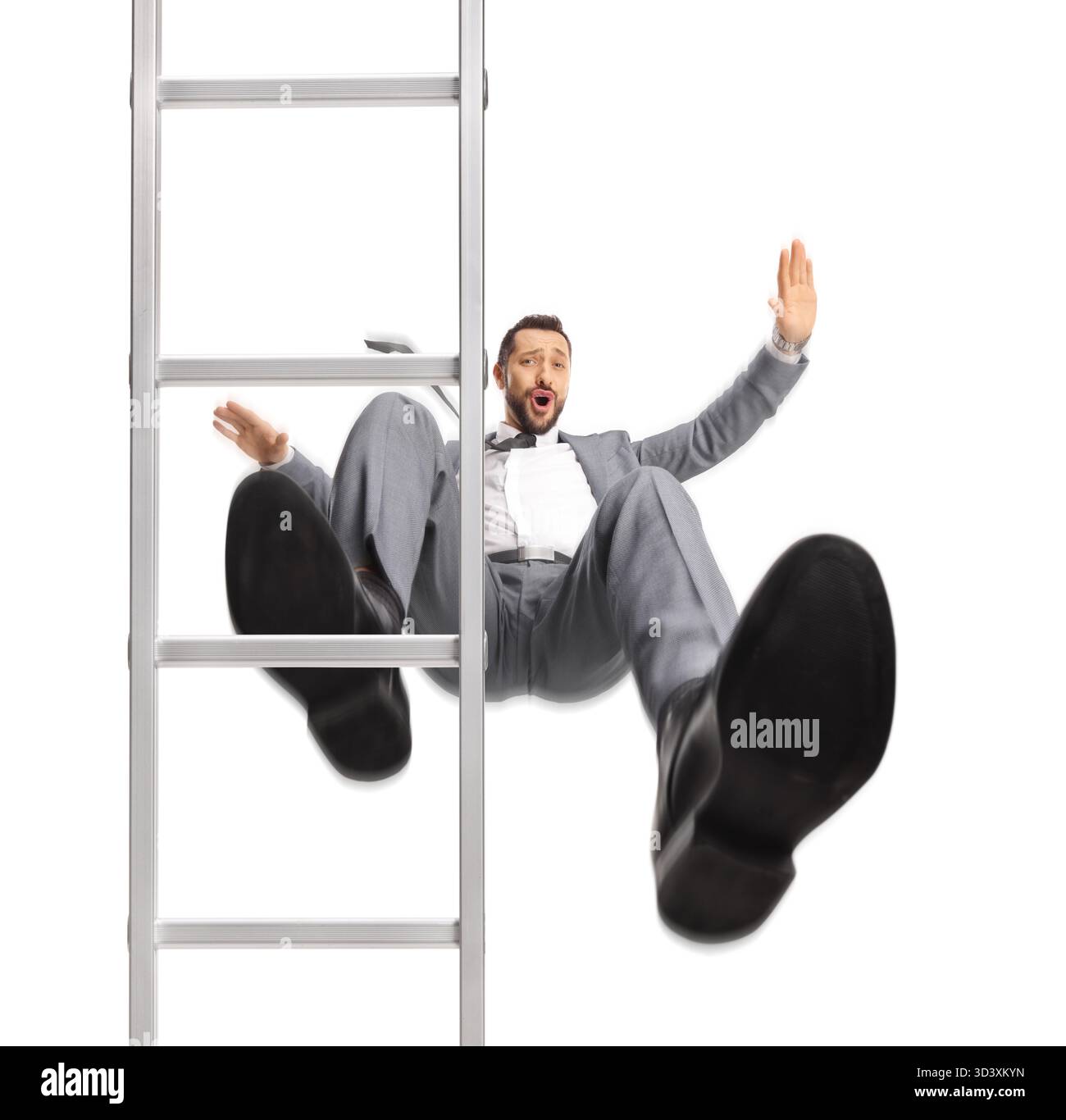 On ladder man in Cut Out Stock Images & Pictures - Alamy