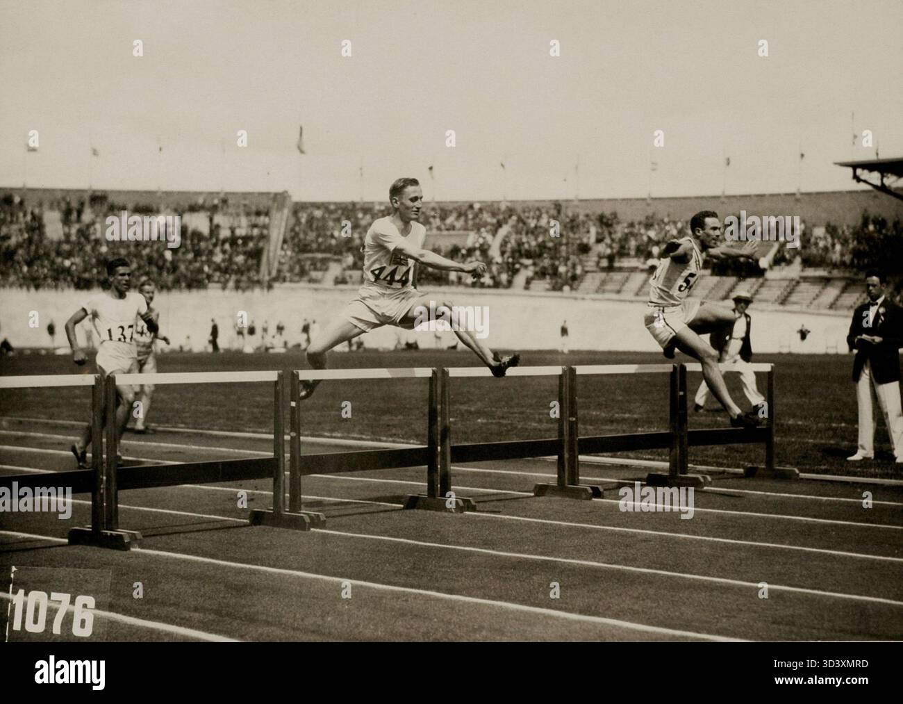 British athlete Lord Burghley, wearing bib number 444, competed in the ...